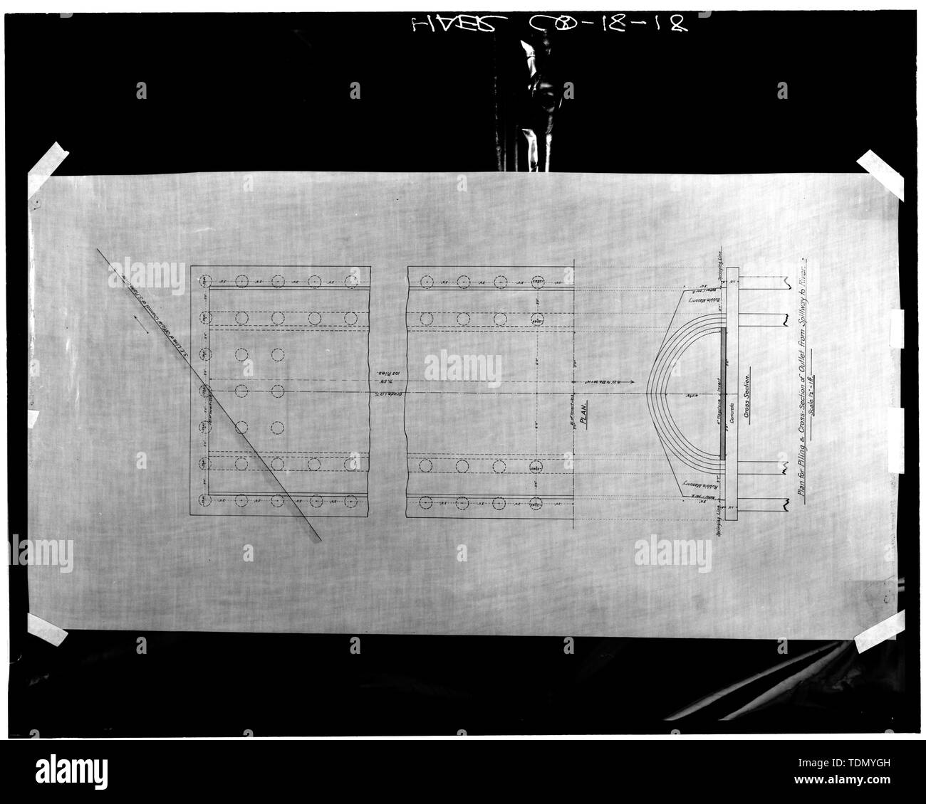 PLAN FOR PILING AND CROSS SECTION OF OUTLET 31st STREET OVERFLOW ...