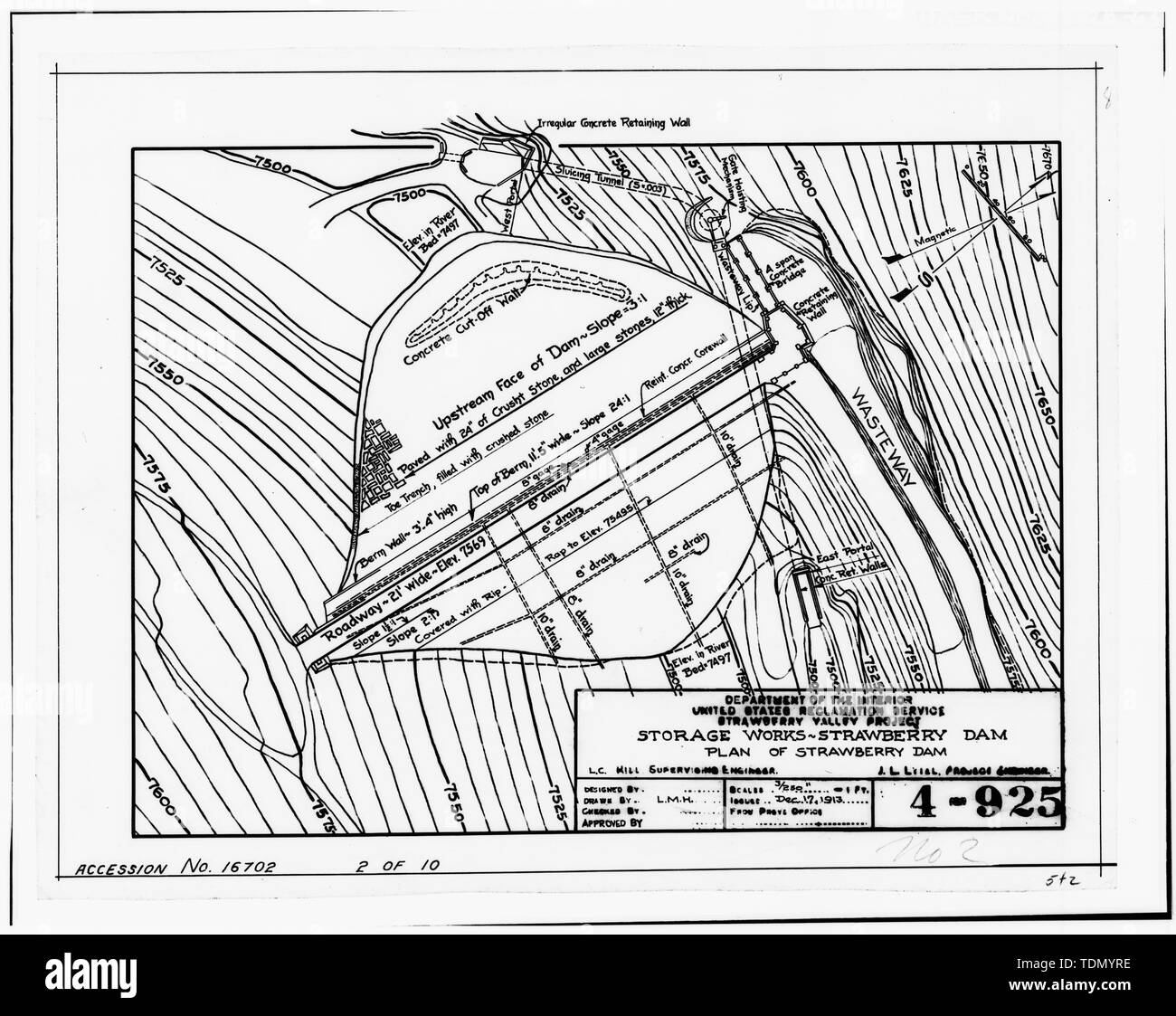 PLAN OF STRAWBERRY DAM, 1913. - Strawberry Valley Project, Payson, Utah ...