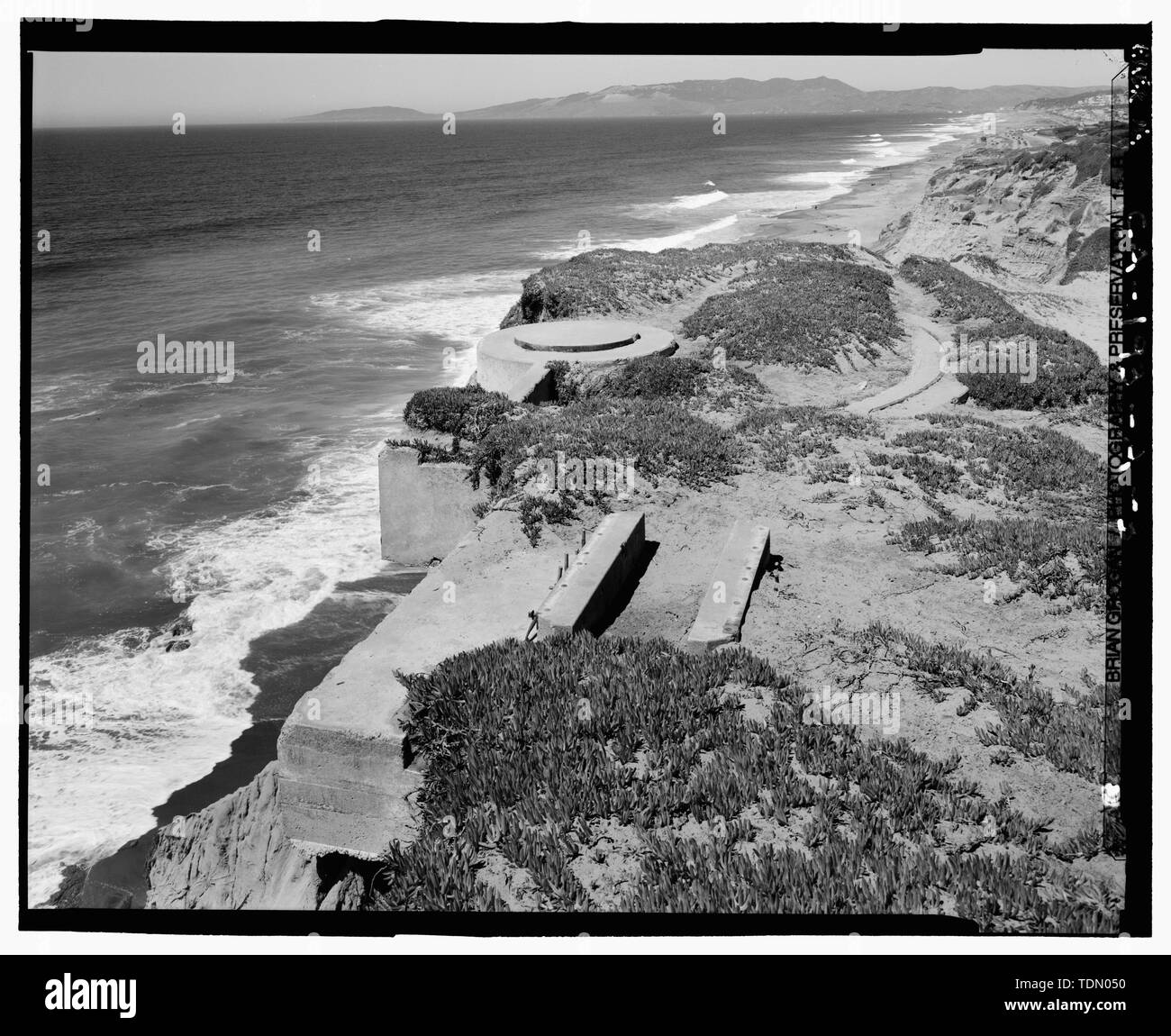 Panama Mount in rear. Foundation in foreground is base for ammunition ...