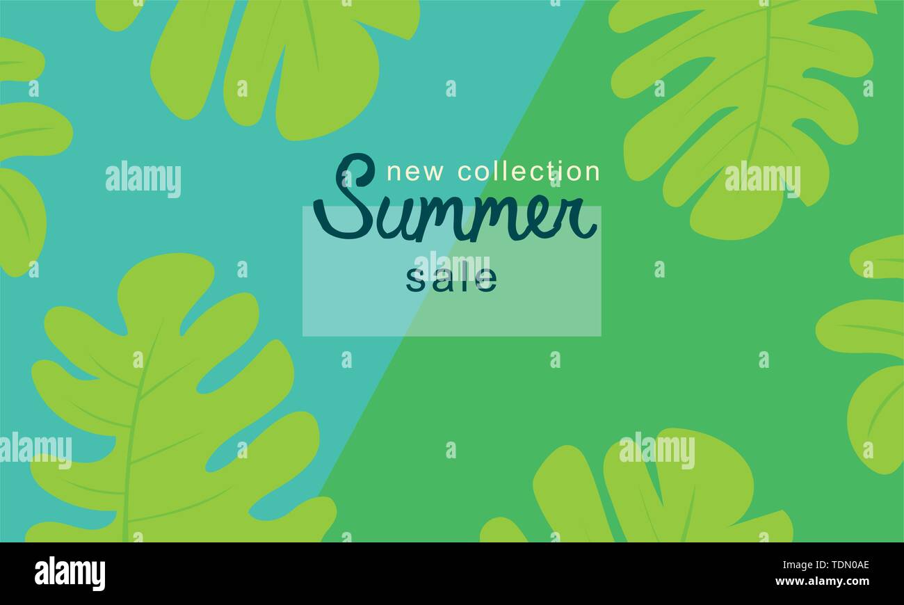 Bright and Colorful Tropical Leaves Summer Poster Composition Stock ...
