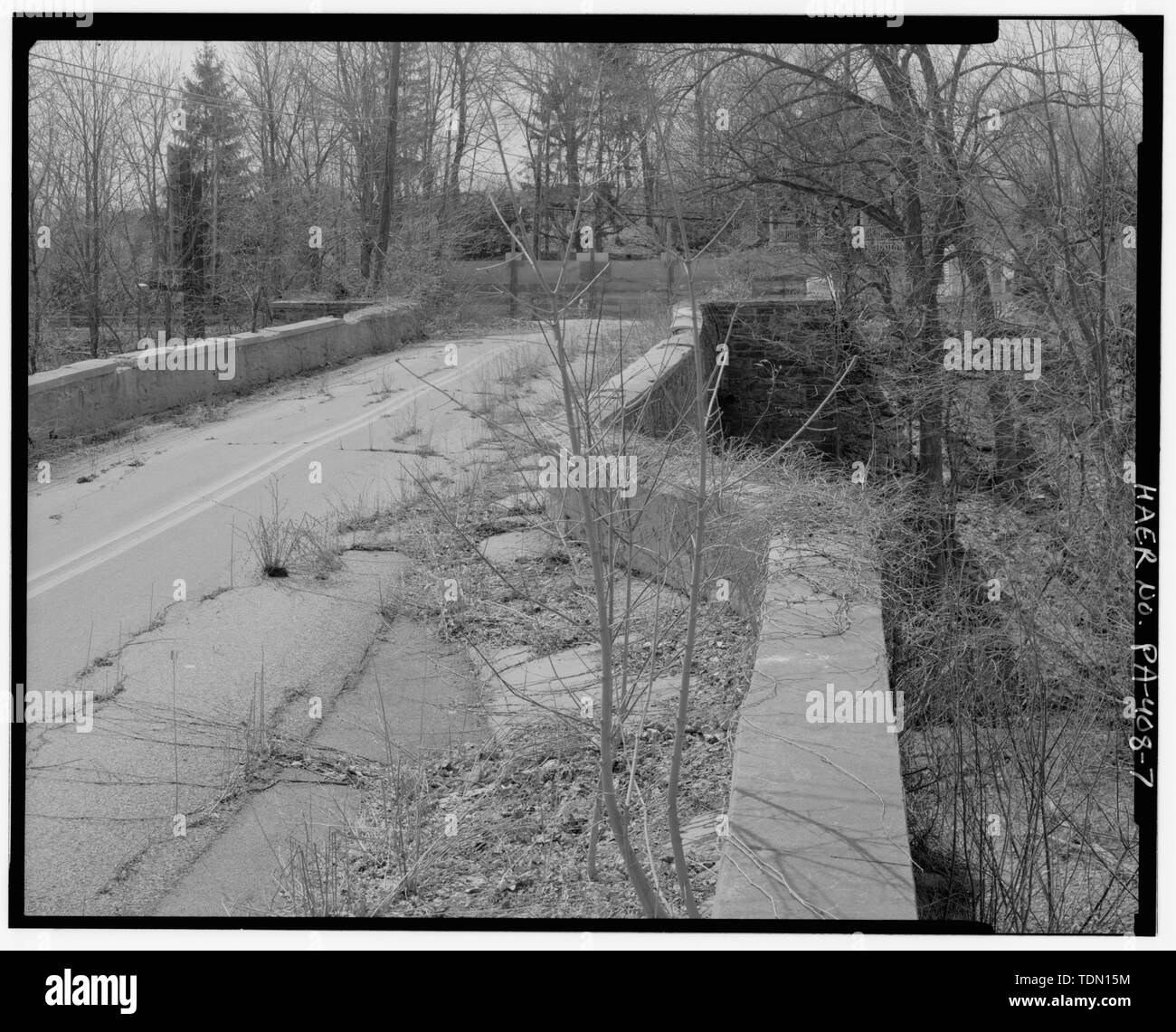 Parapet rail from east side, looking west - Centennial Bridge, Station ...