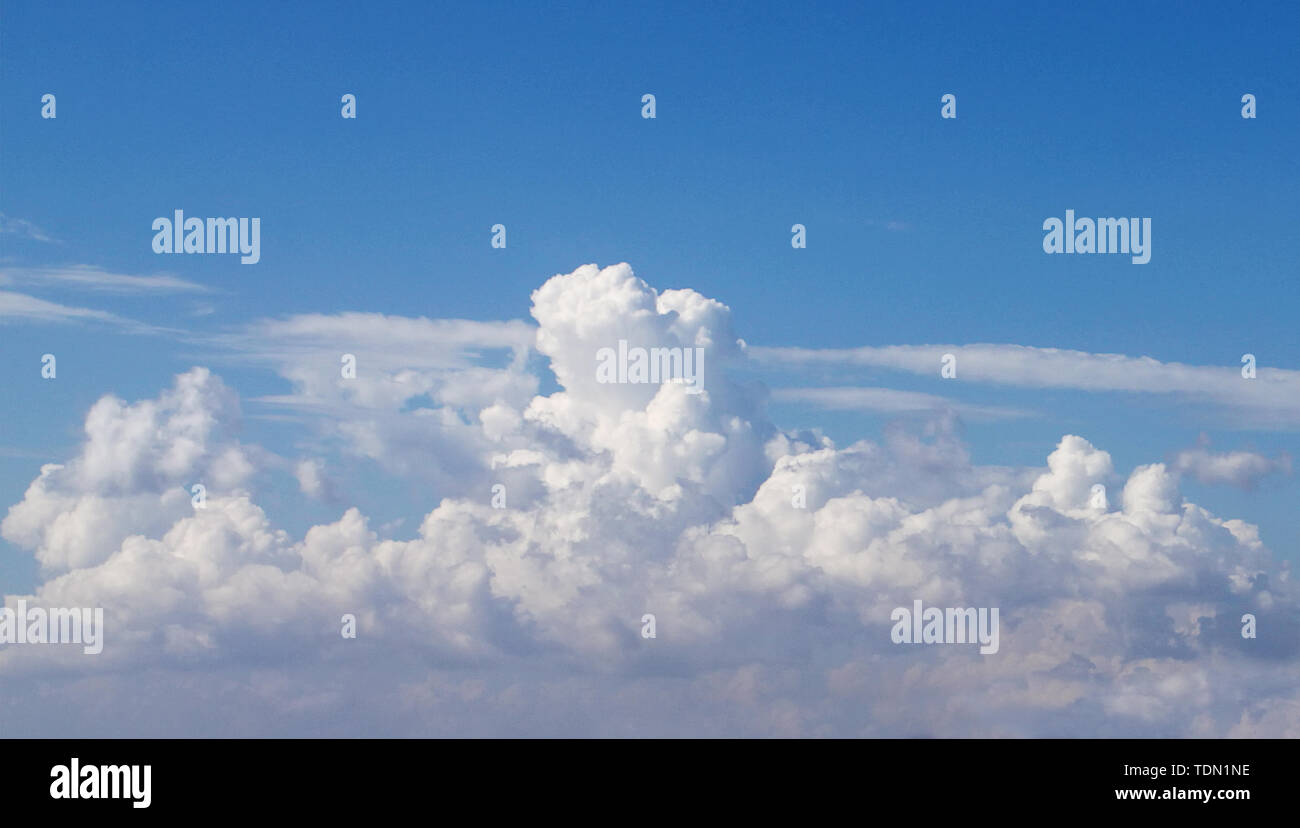 Blue sky clouds background. Beautiful landscape with clouds on sky ...