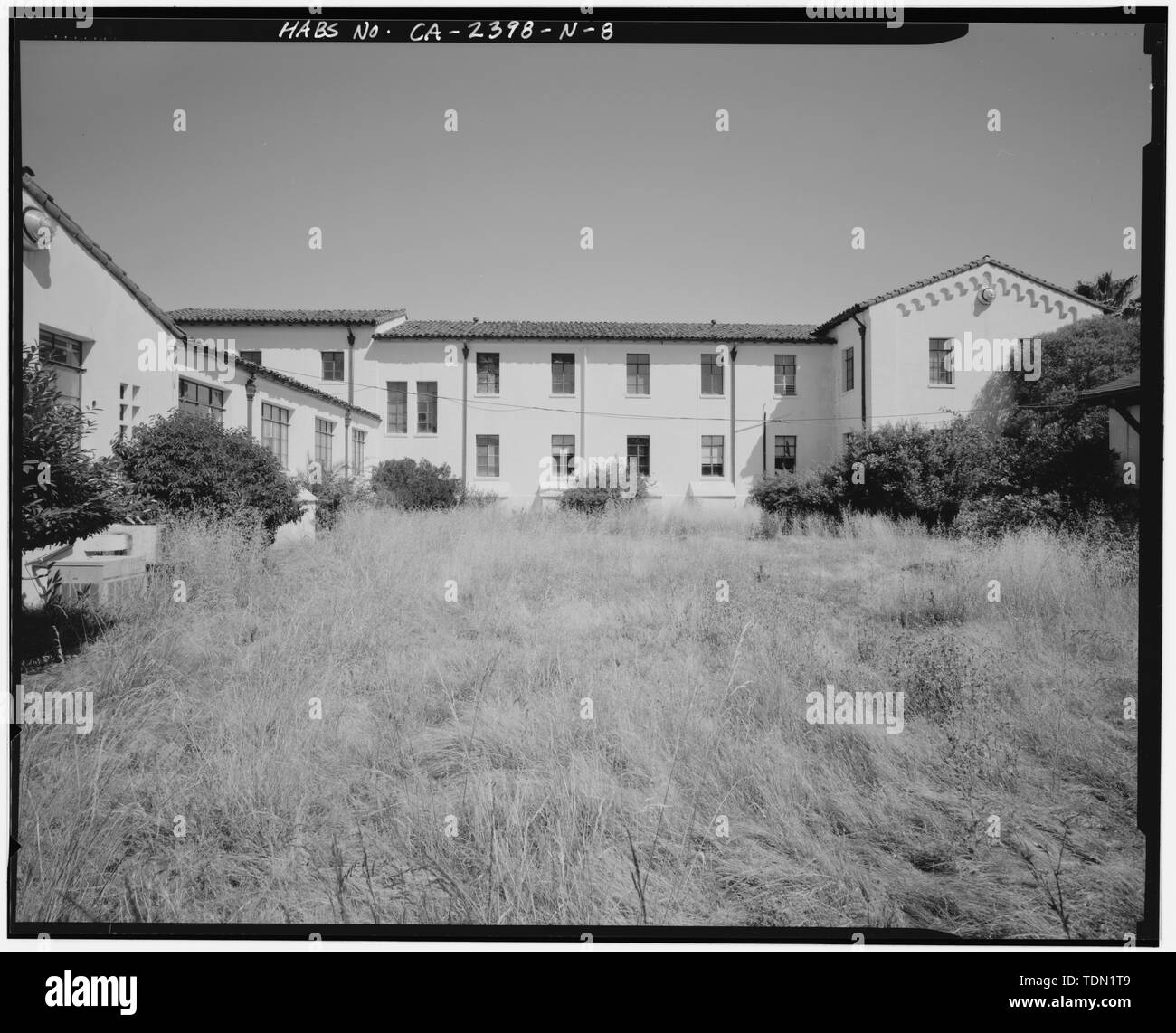 Partial southeast elevation, in courtyard. - Hamilton Field, Group ...