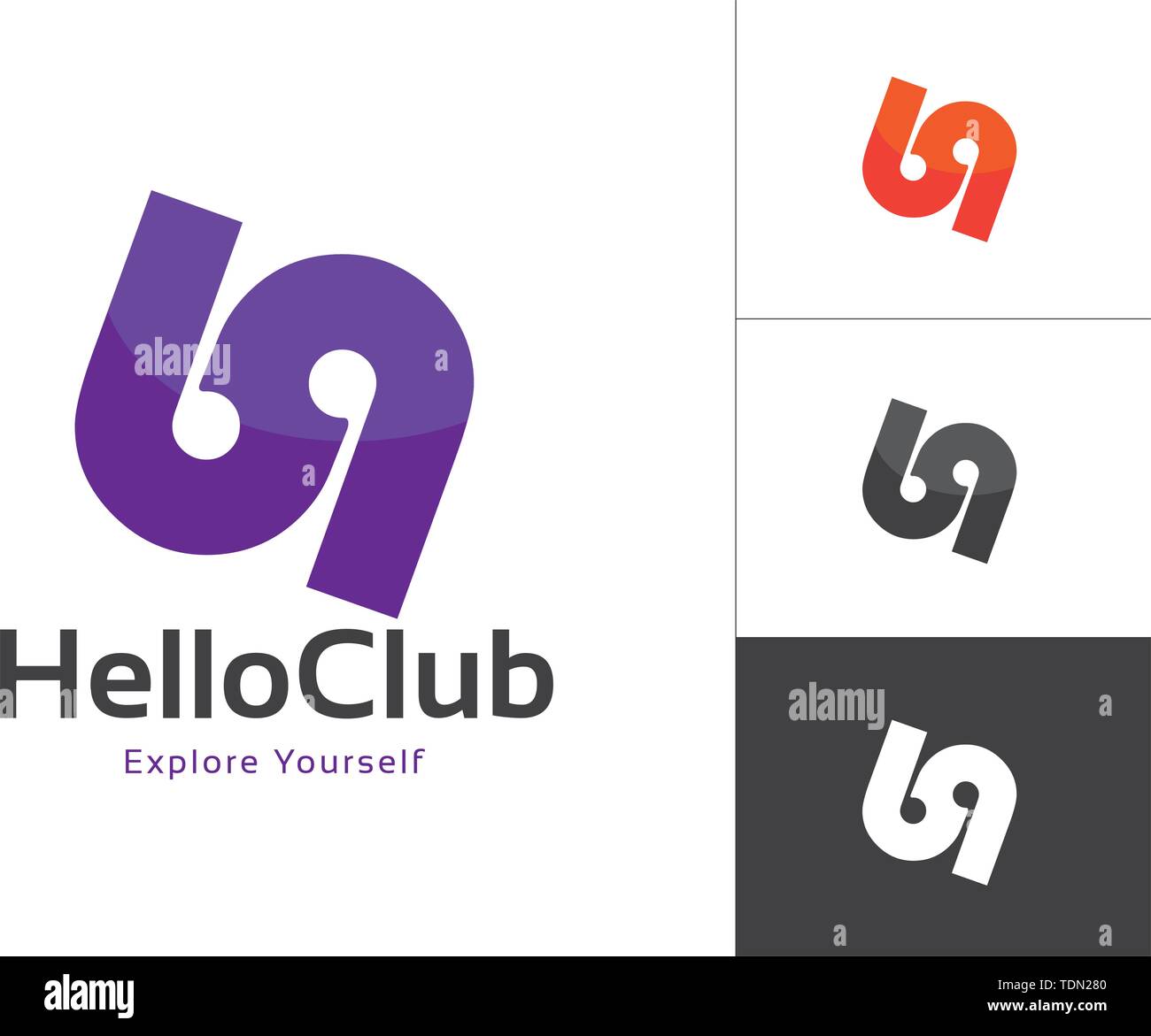 Initial Number 69 Number Linked Uppercase Logo Design Template Violet ...