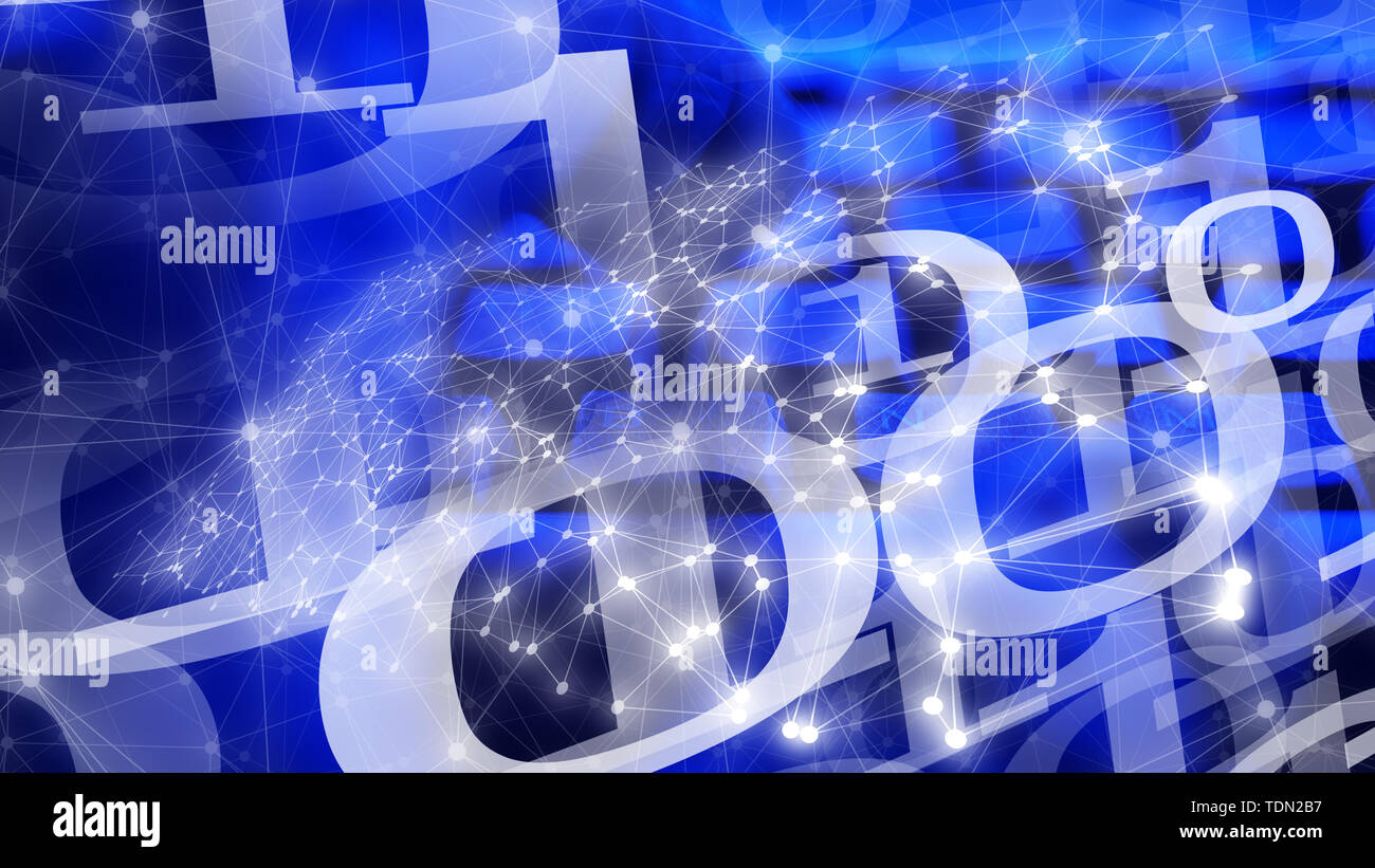 Connection technology and computer network, digital chaos Stock Photo ...
