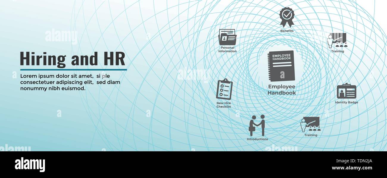 HR & Hiring Process icon set and Web Header Banner Stock Vector Image ...