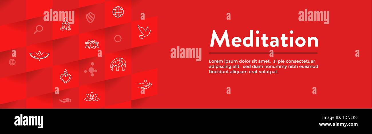 Meditation Icon Set with Web Header Banner Stock Vector Image & Art - Alamy