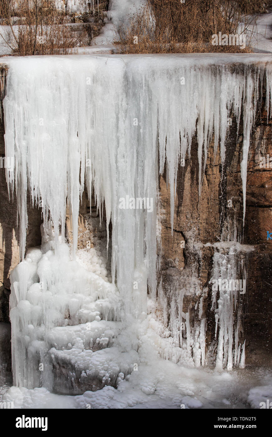 The Strange Landscape of Winter - Ice Hanging Stock Photo - Alamy