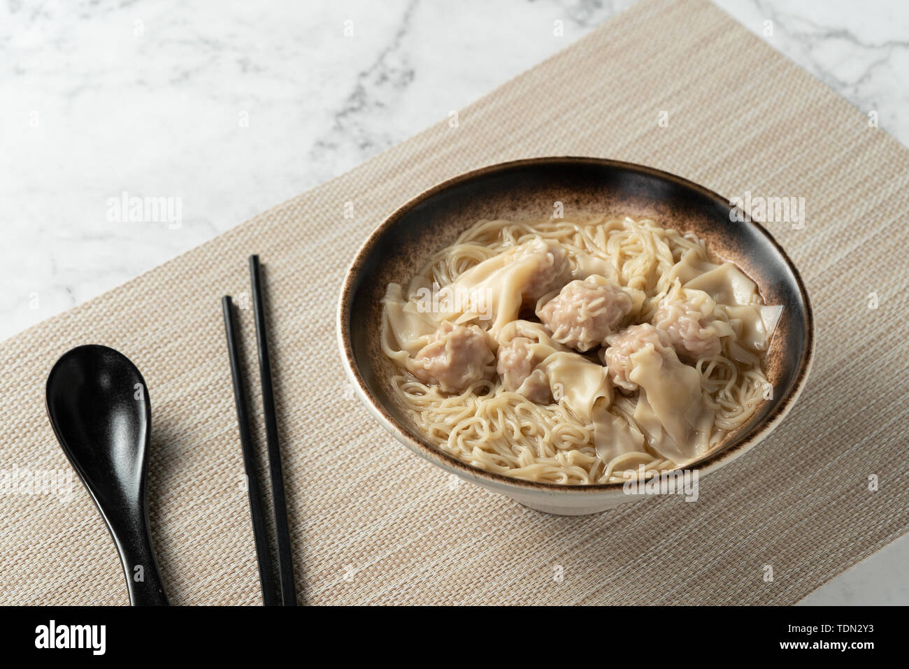 Cloud noodles on white marble Stock Photo - Alamy