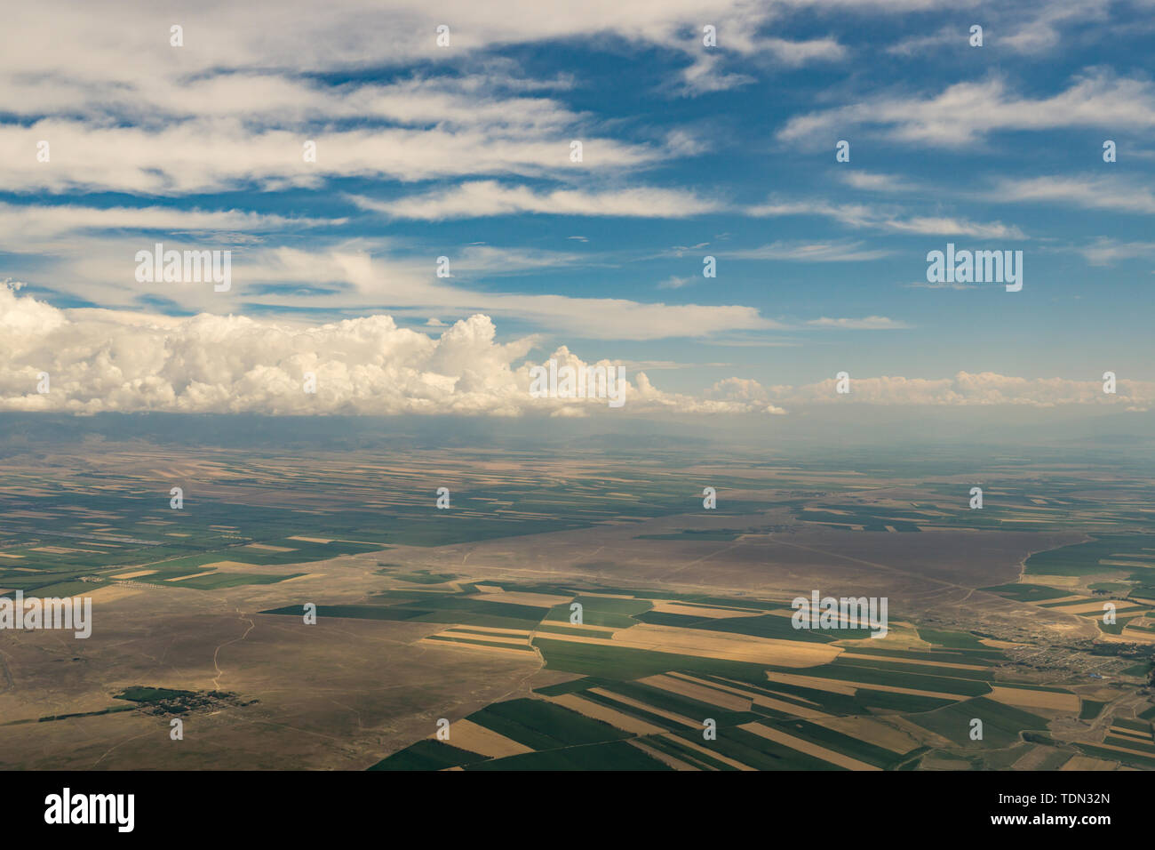 Aerial photography, country field roads Stock Photo - Alamy
