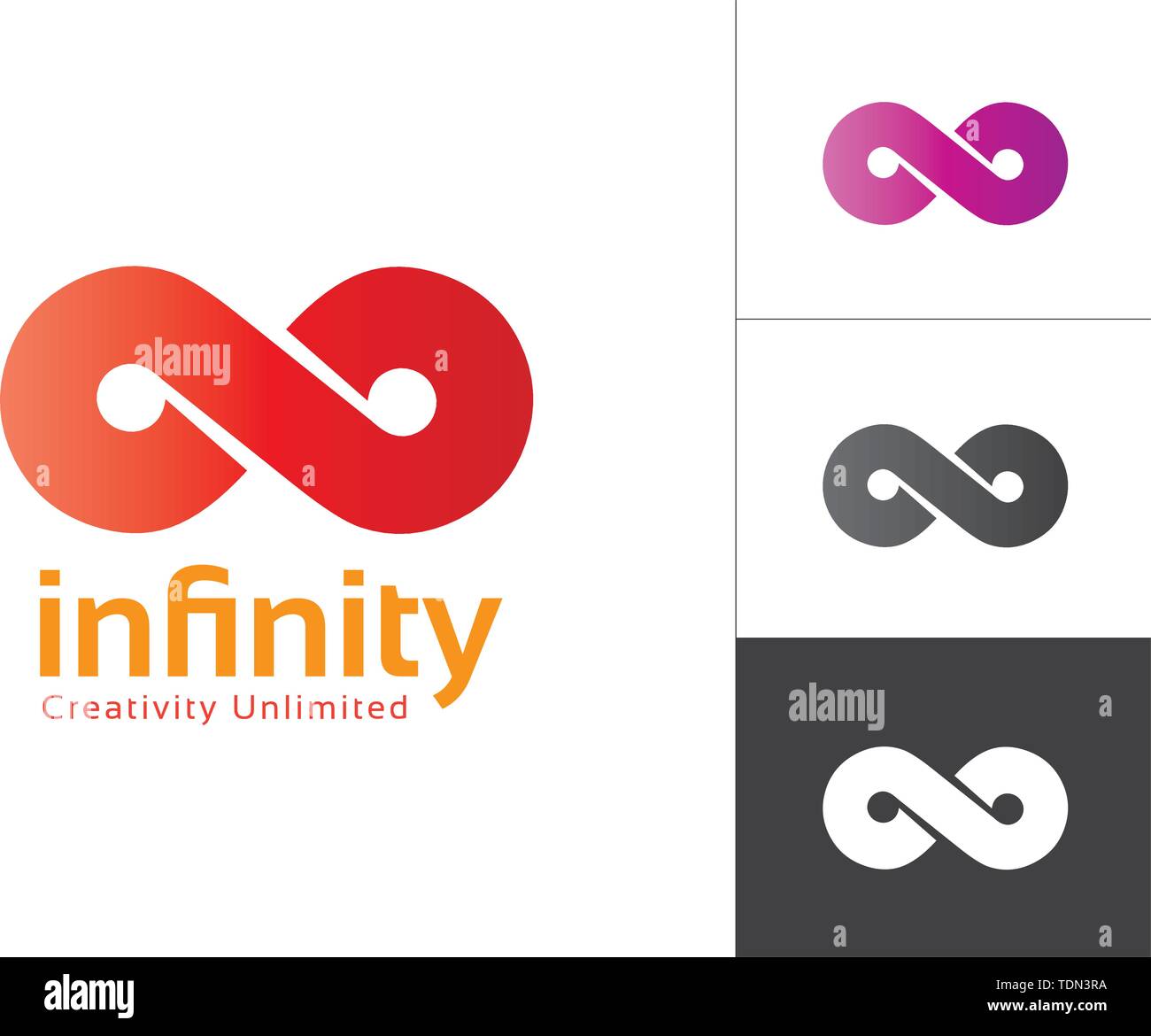 Infinity Symbol With Color gradient Red, Violet, Black and White ...