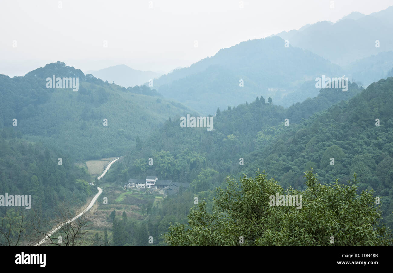 Scenery of Bashu mountains and rivers in Dazhu County, Sichuan Province ...