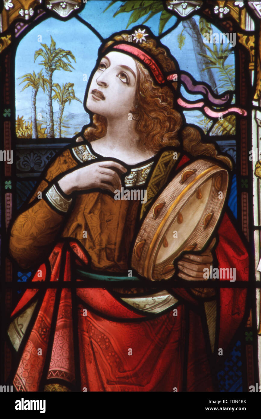 Stained glass window, Miriam, St Mary's, Bury St Edmunds Stock Photo ...