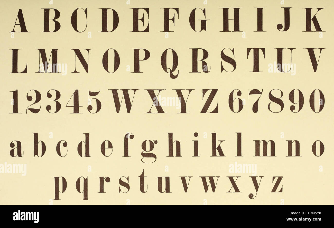 Vintage font. Old image Stock Photo - Alamy