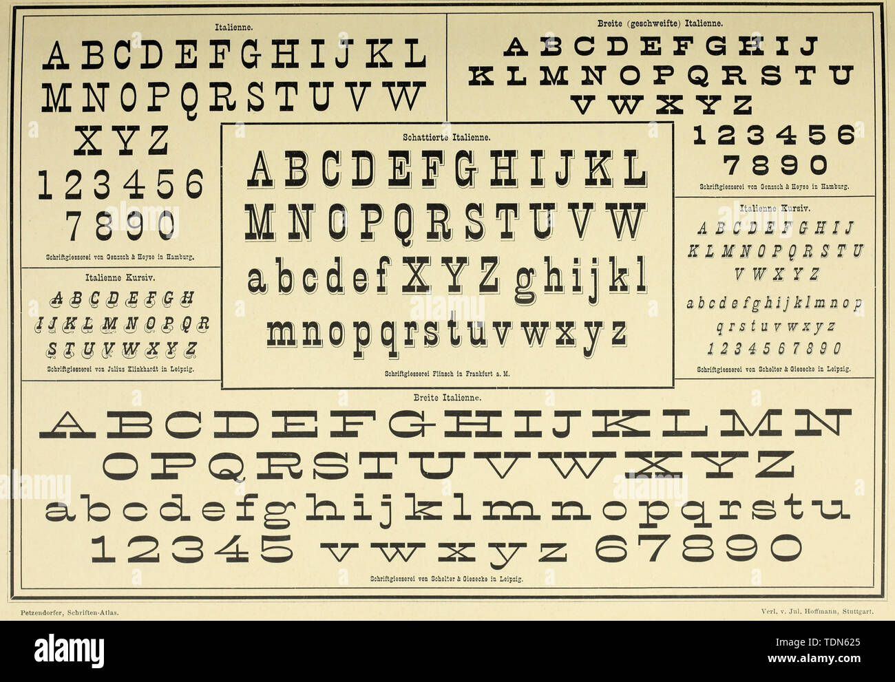 Vintage font. Old image Stock Photo - Alamy