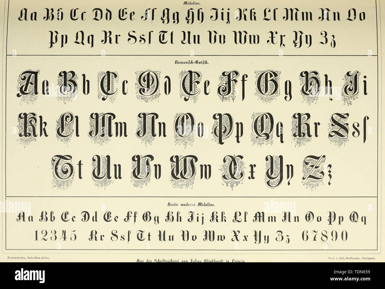 Vintage font. Old image Stock Photo - Alamy