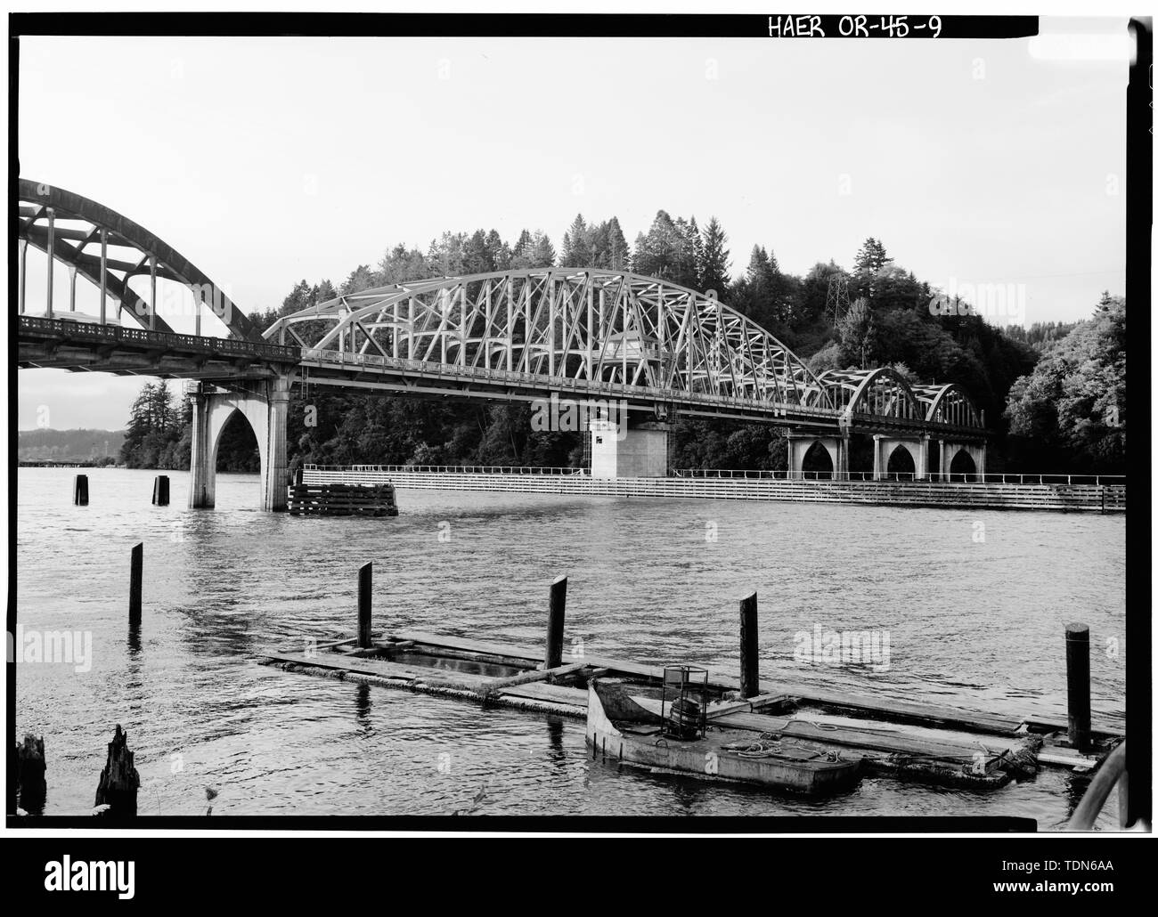 Perspective view of swing span from southeast - Umpqua River Bridge ...