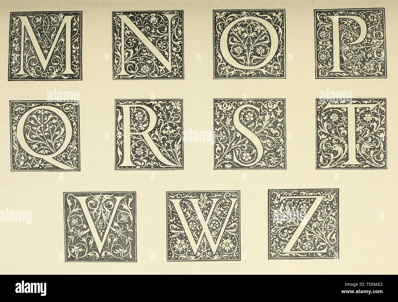 Vintage font. Old image Stock Photo - Alamy