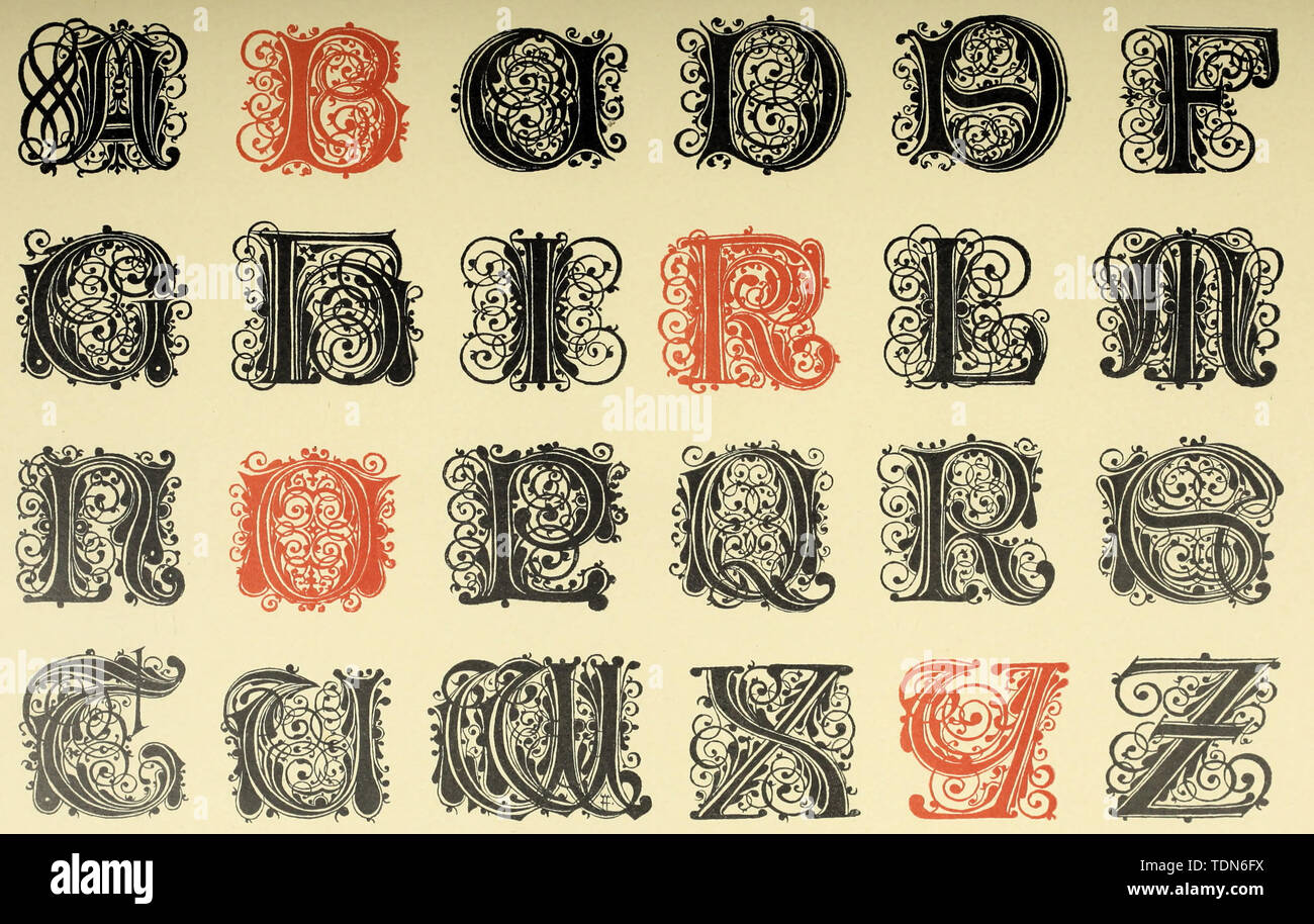 Vintage font. Old image Stock Photo - Alamy