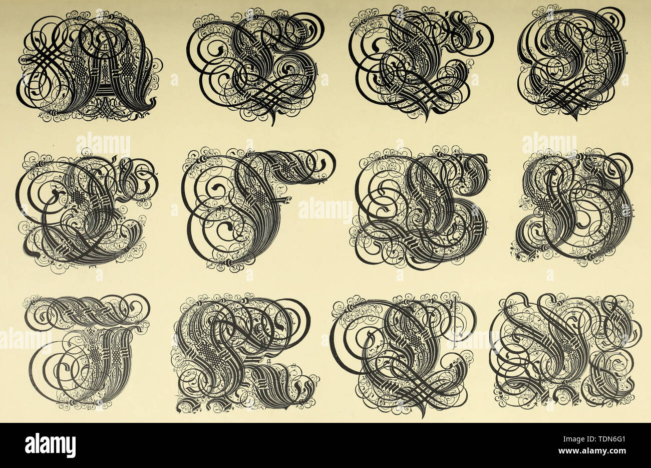 Vintage font. Old image Stock Photo - Alamy