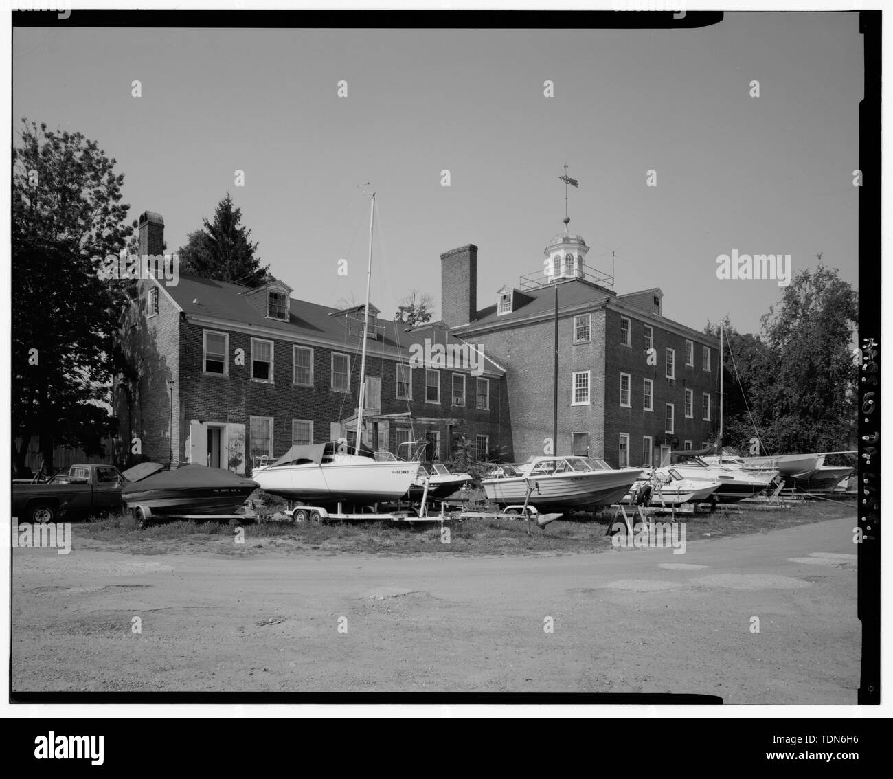 Perspective view of the north elevation looking southwest - Lazaretto ...