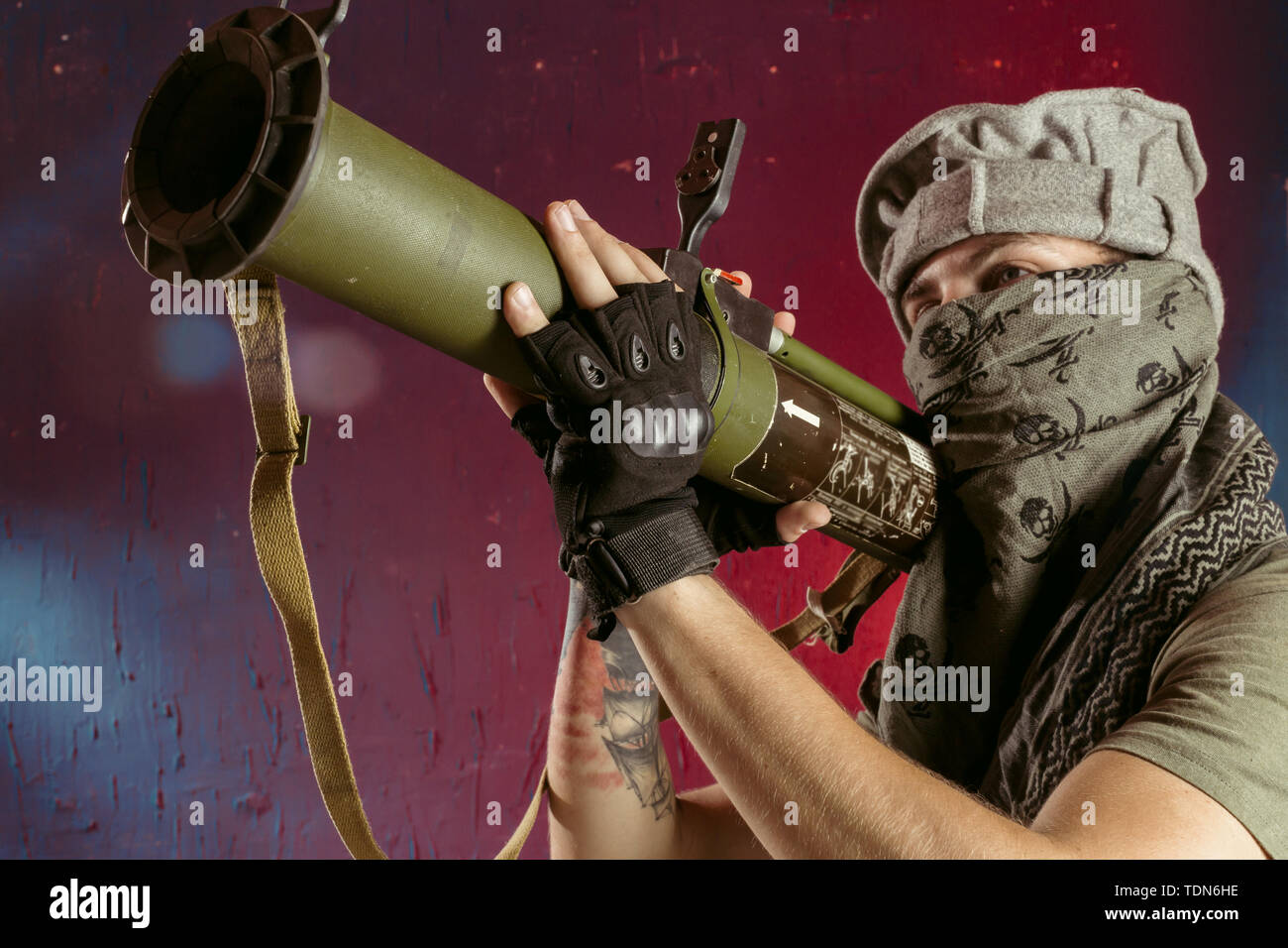 Terrorist with his weapon. Concept about terrorism Stock Photo - Alamy