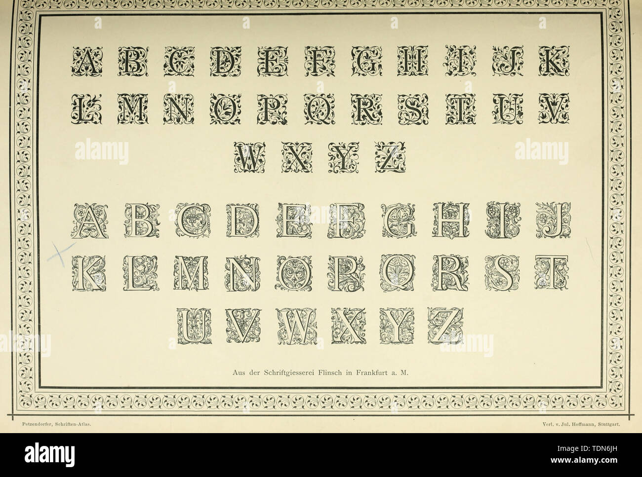 Vintage font. Old image Stock Photo - Alamy