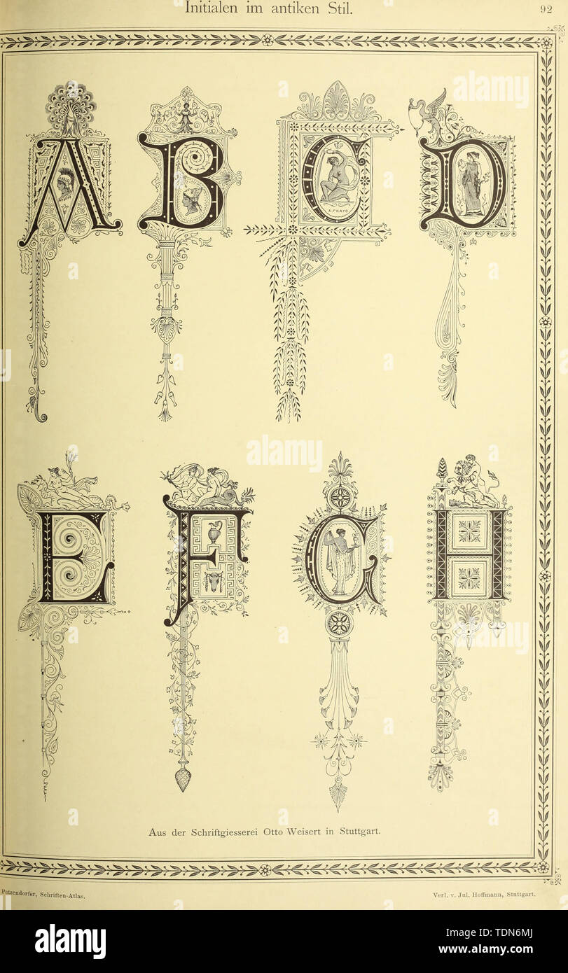 Vintage font. Old image Stock Photo - Alamy