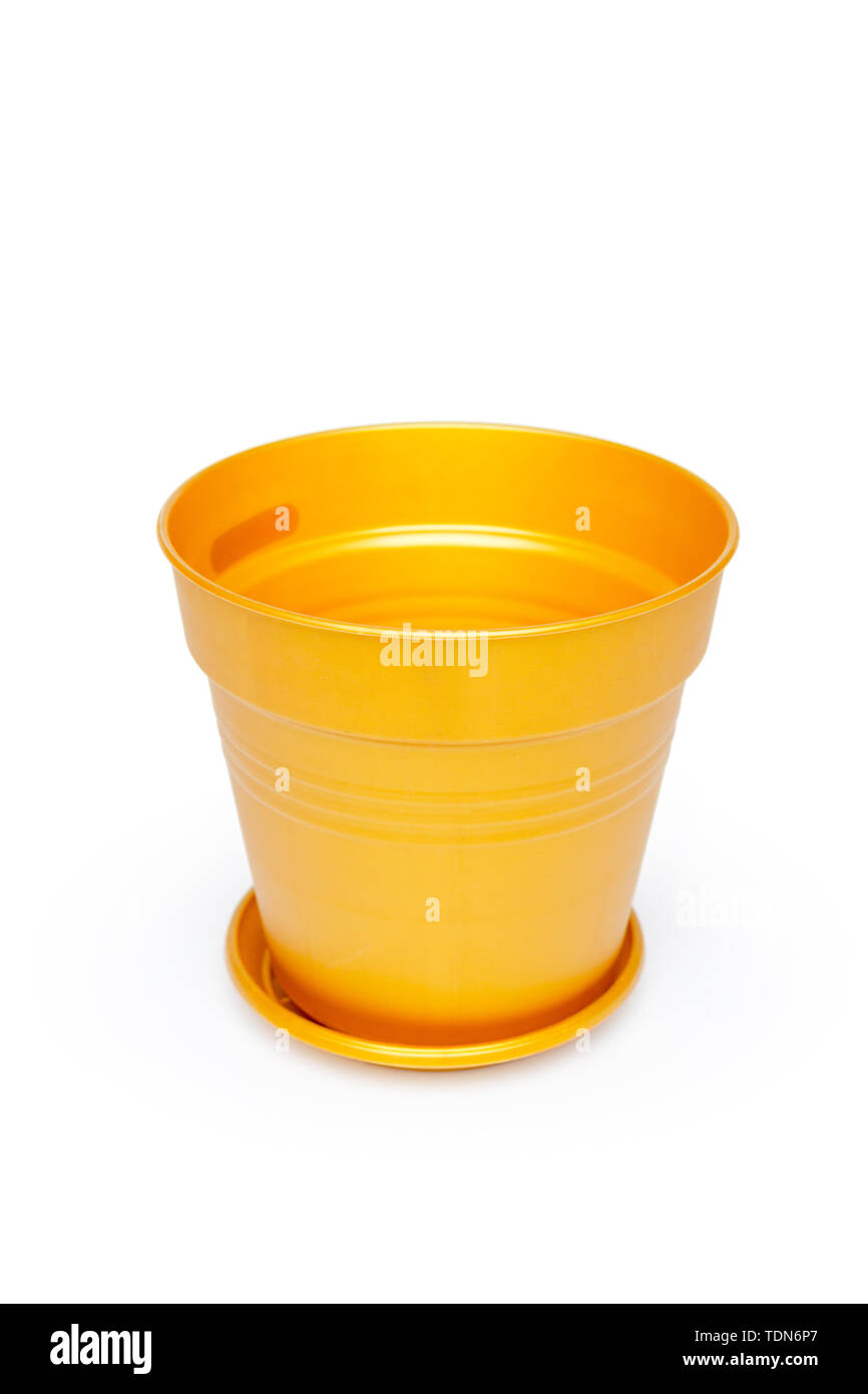 Empty flower pot isolated on white background Stock Photo - Alamy