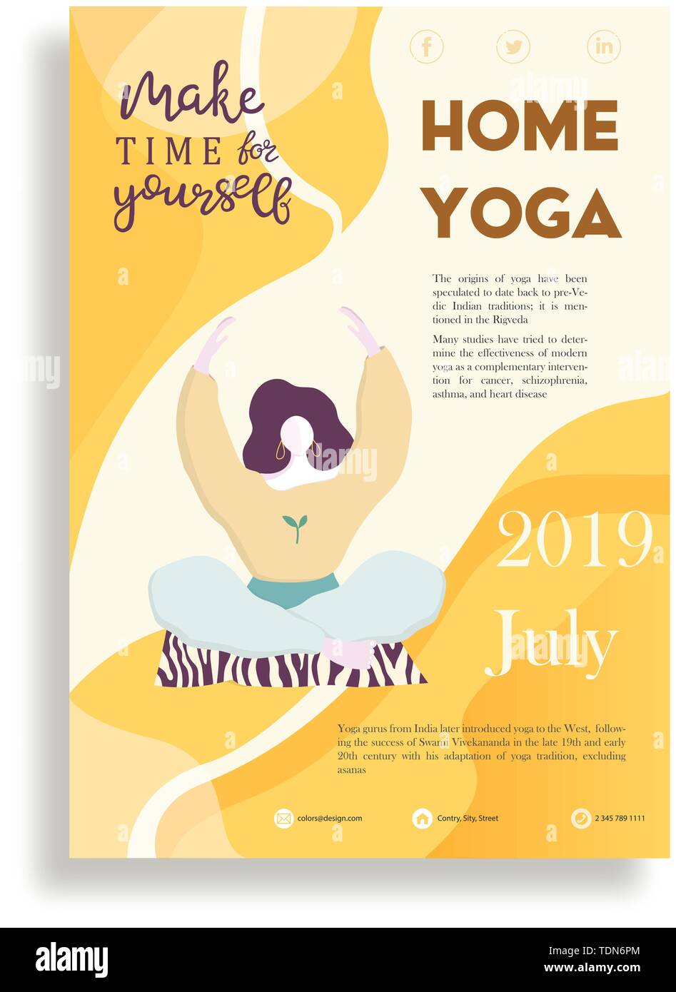 vertical flyers templates for yoga studio with image of girls or women ...