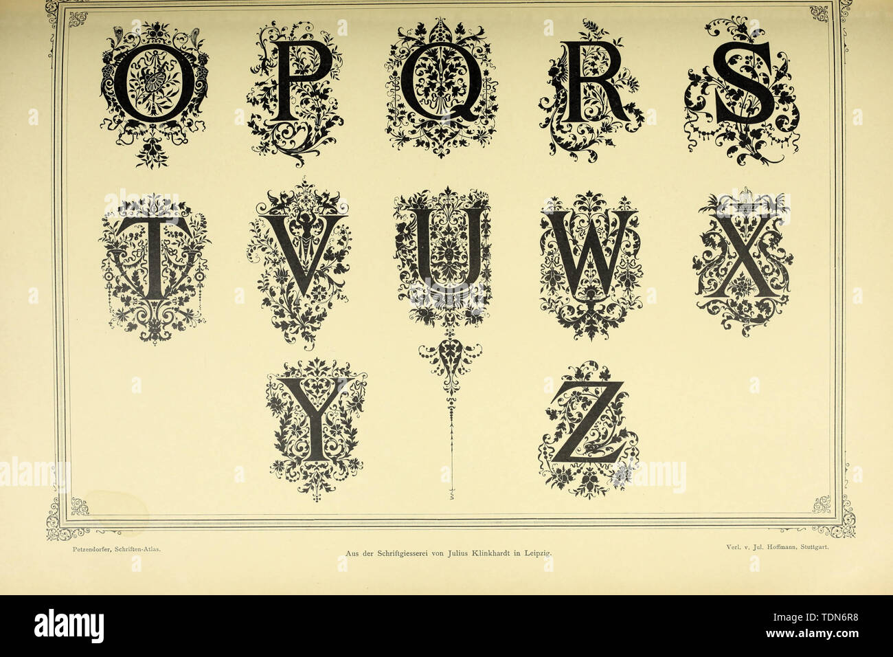 Vintage font. Old image Stock Photo - Alamy
