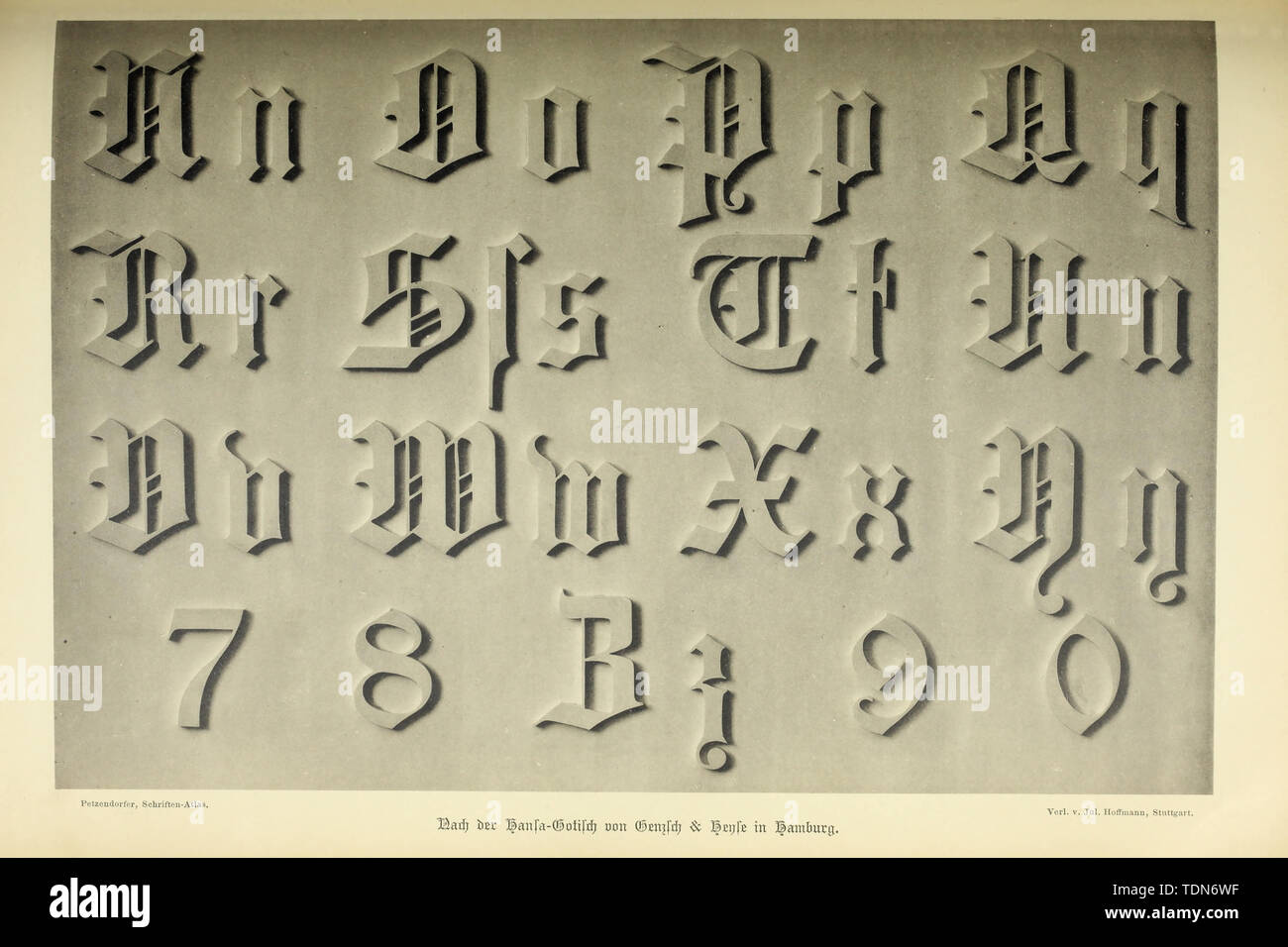 Vintage font. Old image Stock Photo - Alamy