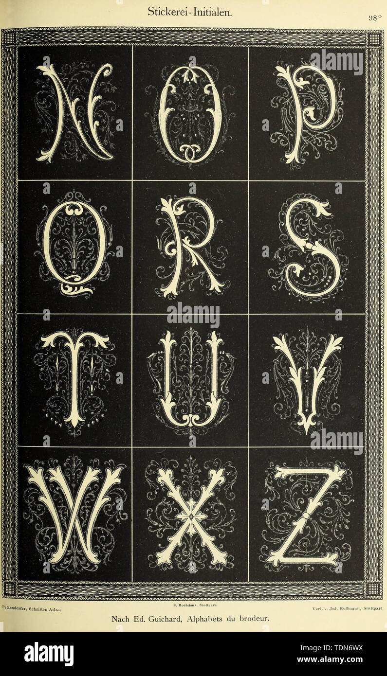 Vintage font. Old image Stock Photo - Alamy