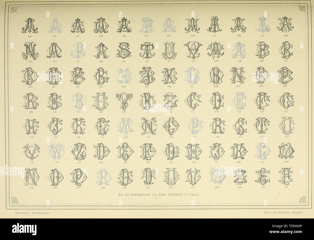 Vintage font. Old image Stock Photo - Alamy