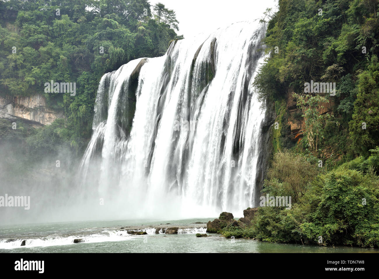 Photographed in Huangguoshu Falls, Guizhou in October 2018, waterfalls ...
