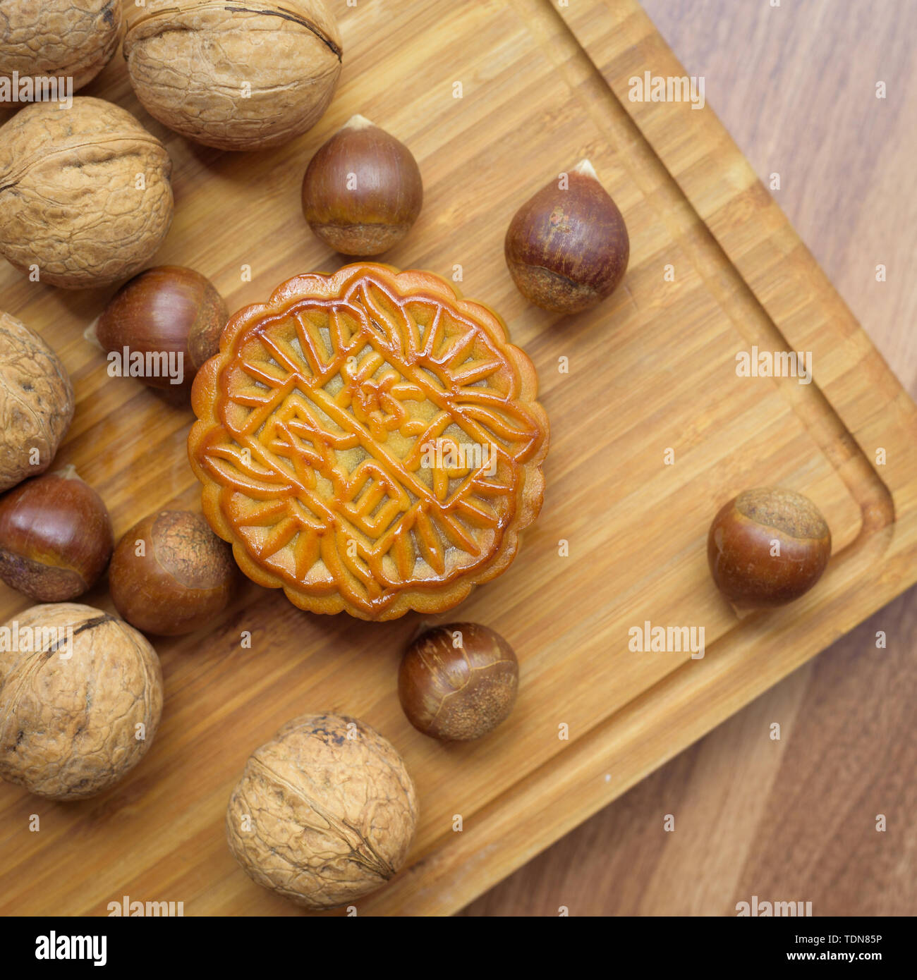 Mid-Autumn Festival moon cakes with nuts Stock Photo - Alamy