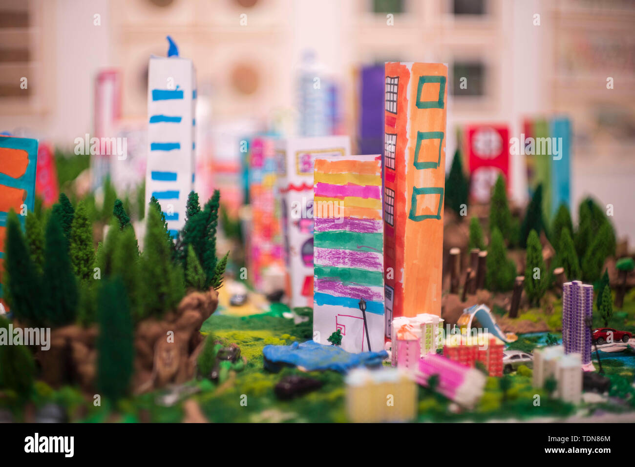 Origami city for children Stock Photo - Alamy