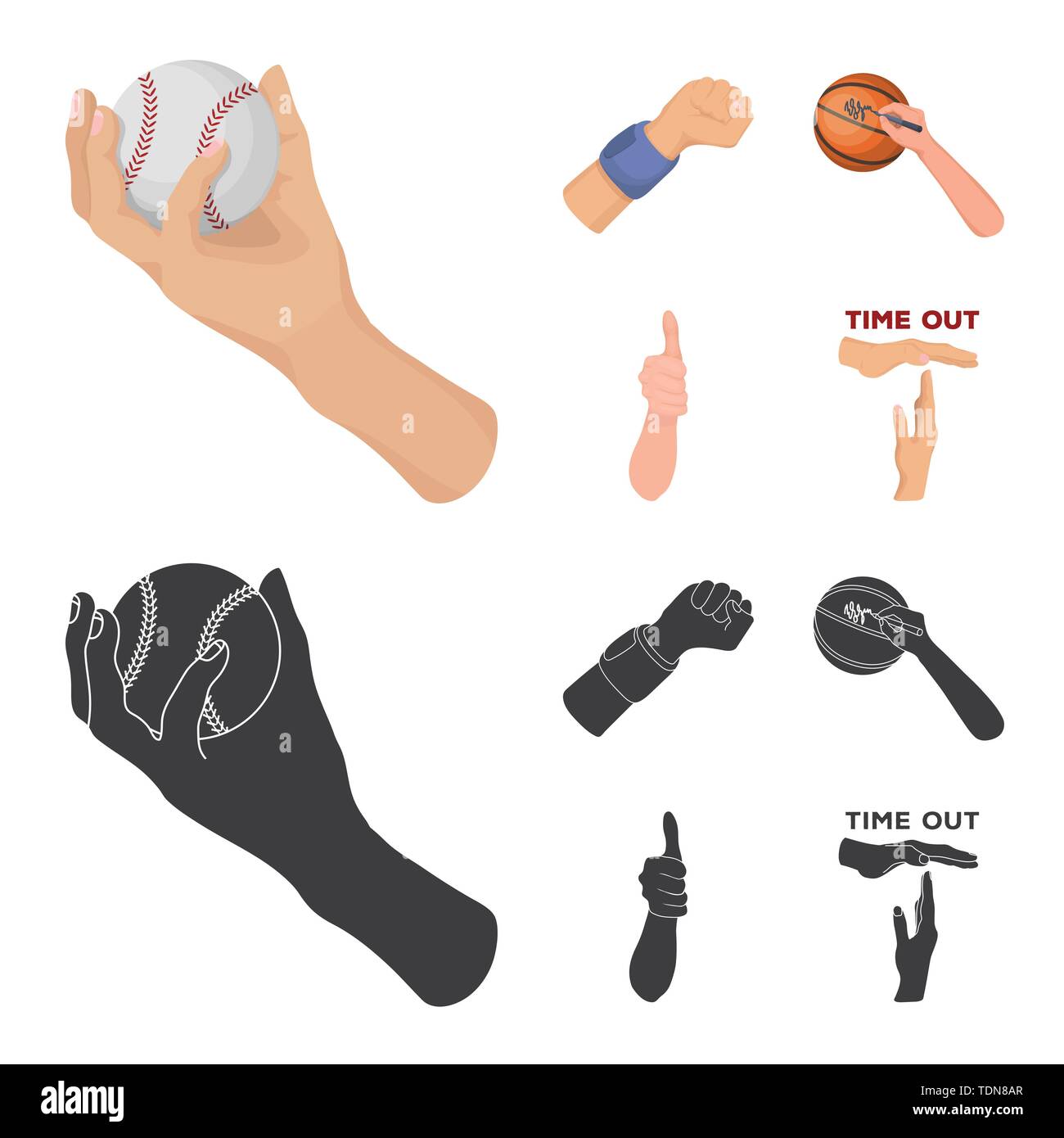 Isolated object of animated and thumb sign. Collection of animated and ...