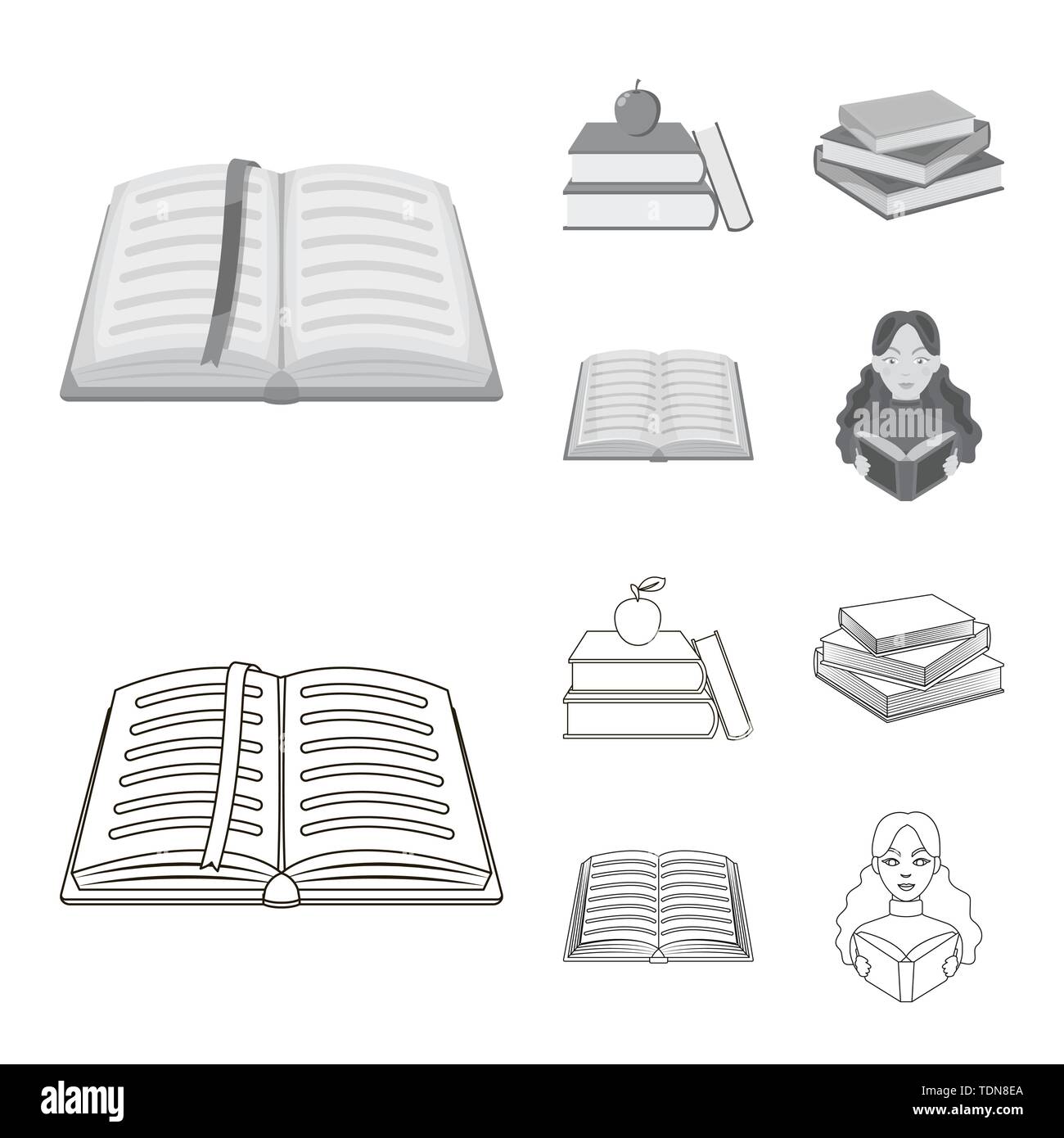 Vector design of library and textbook logo. Collection of library and ...