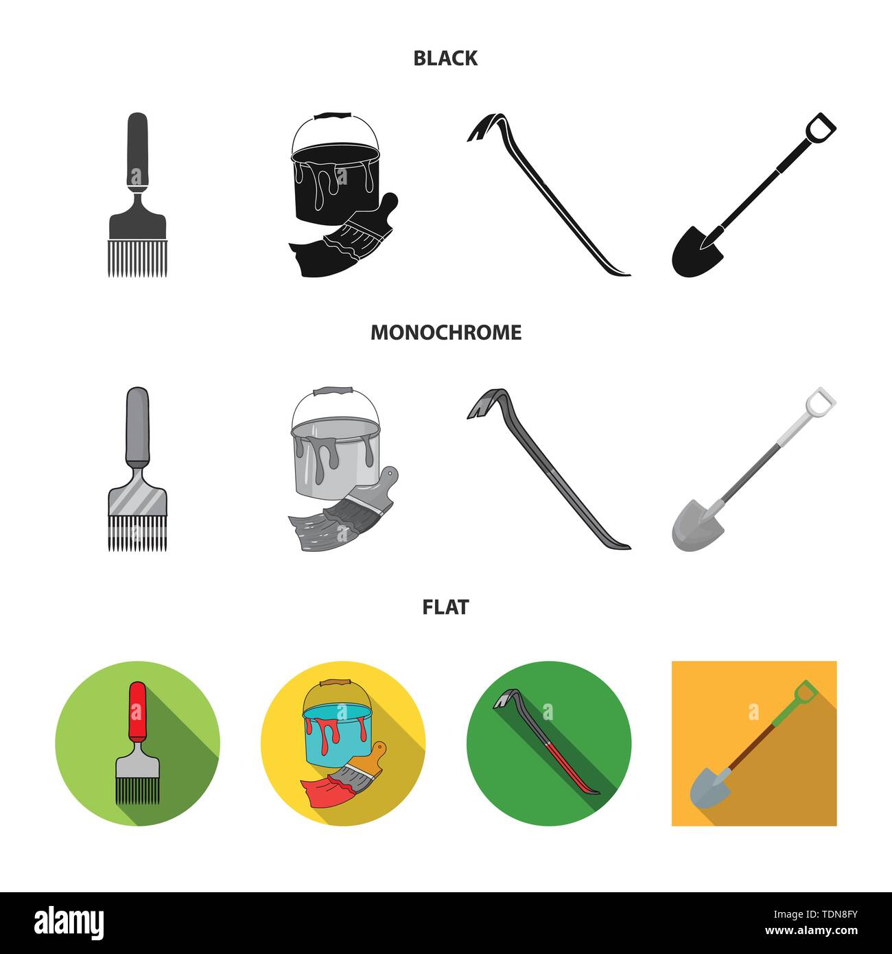 Vector design of tool and construction symbol. Collection of tool and ...