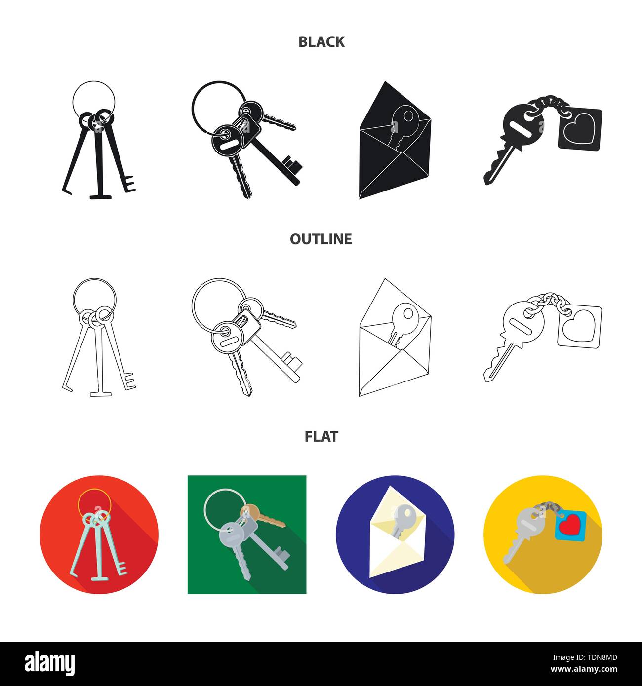 Vector illustration of key and protection symbol. Collection of key and ...