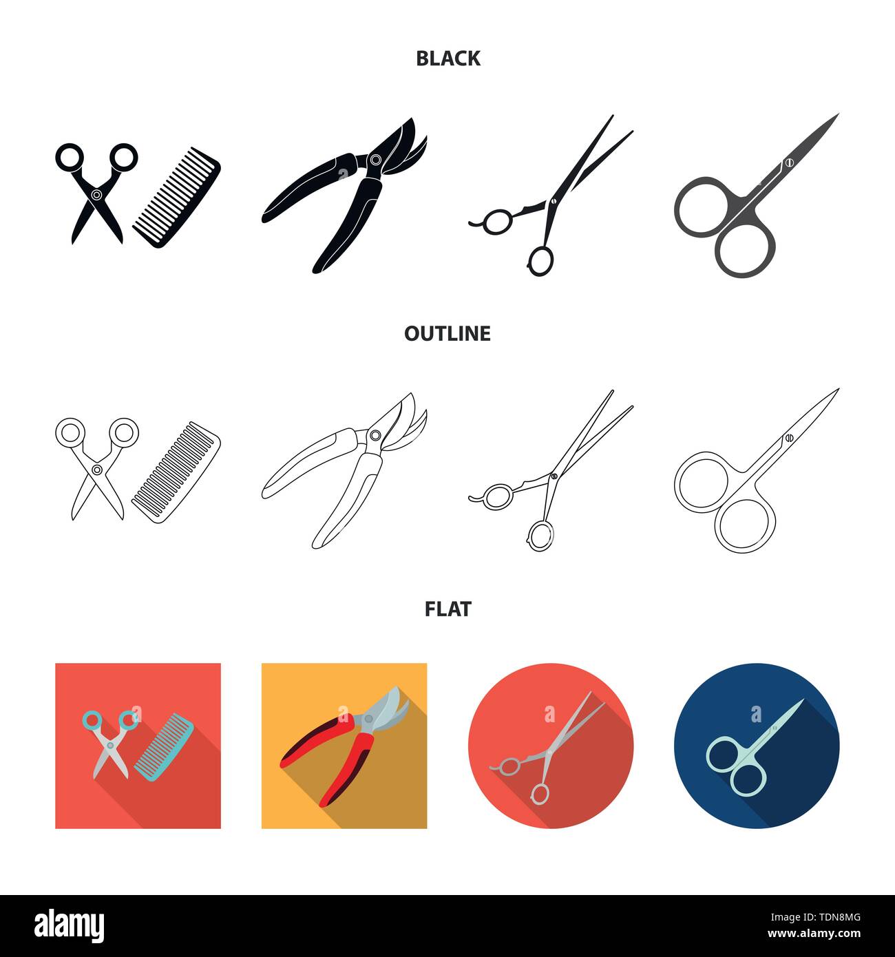 Vector illustration of scissor and craft icon. Collection of scissor and open stock vector ...