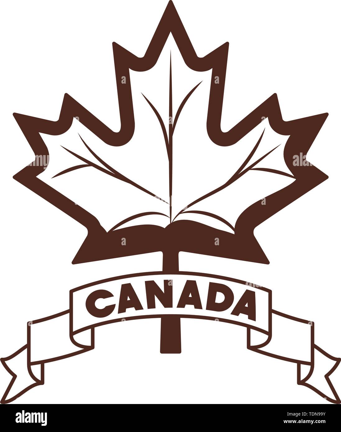 Maple leaf ribbon and Canada design Stock Vector Image & Art - Alamy