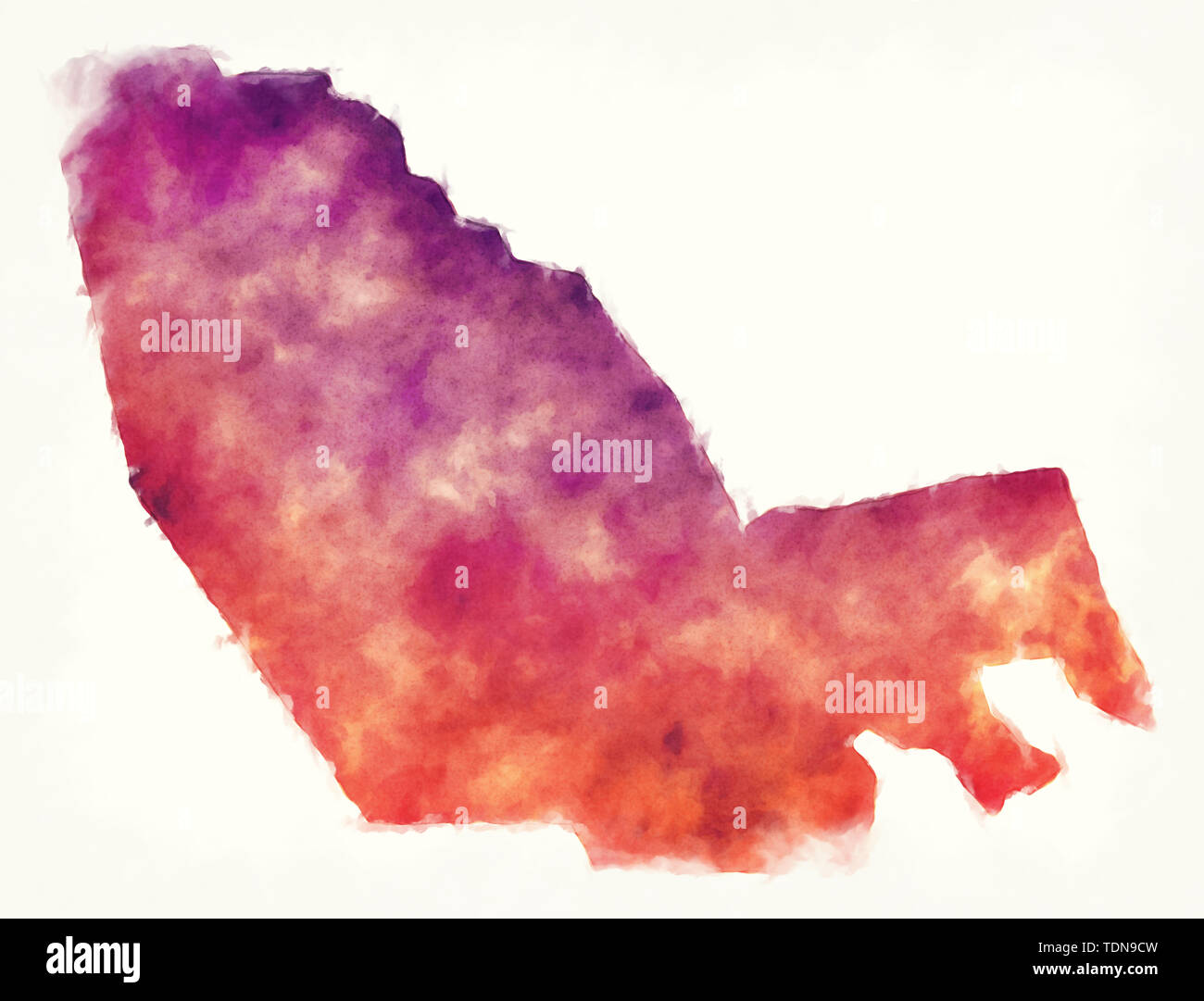 Lac region watercolor map of Chad Stock Photo - Alamy