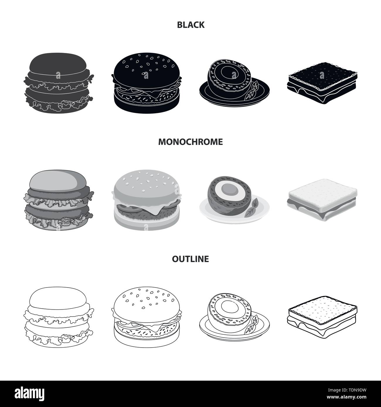 Vector illustration of sandwich and wrap logo. Collection of sandwich ...