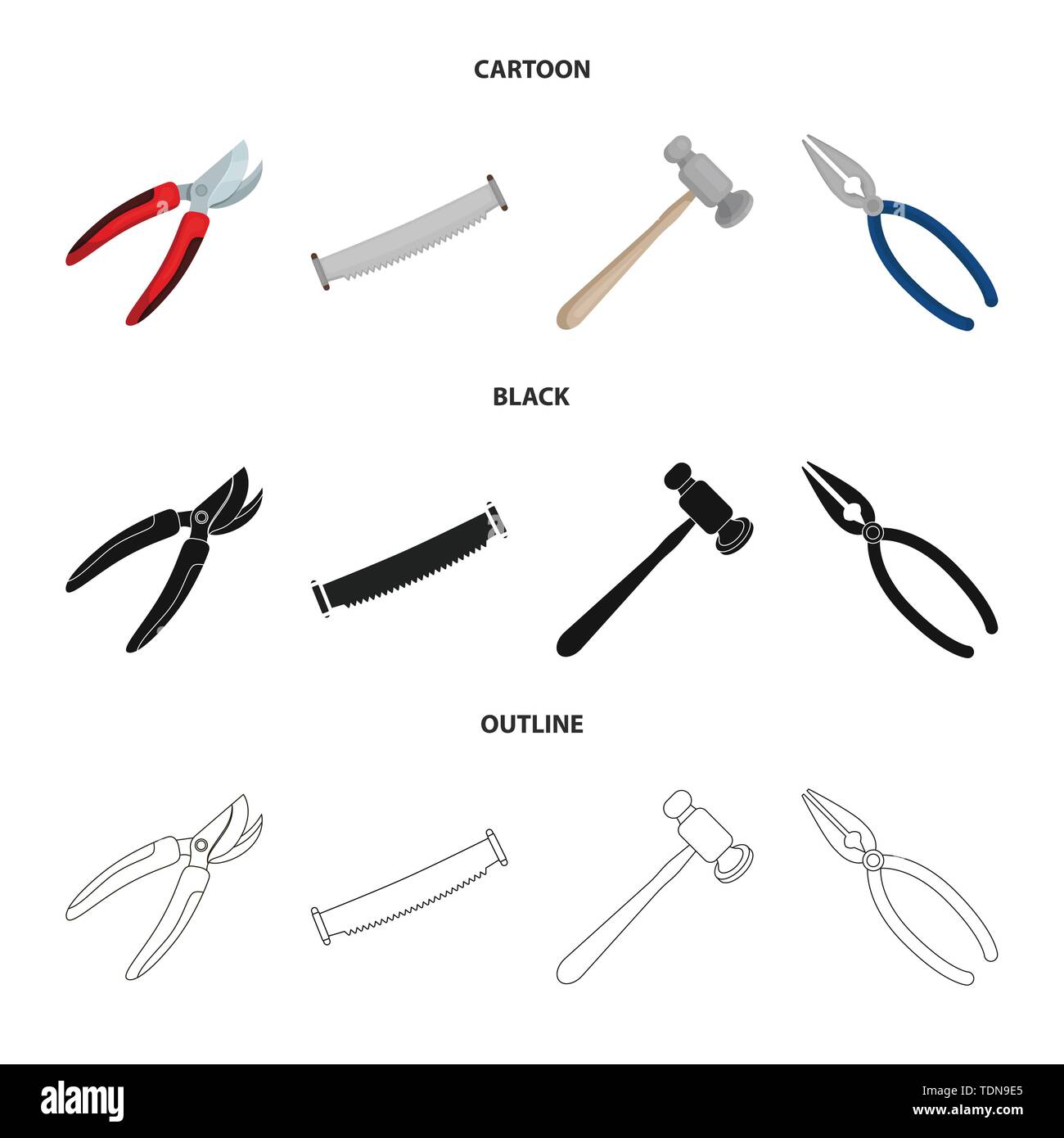 Vector illustration of tool and construction logo. Set of tool and ...