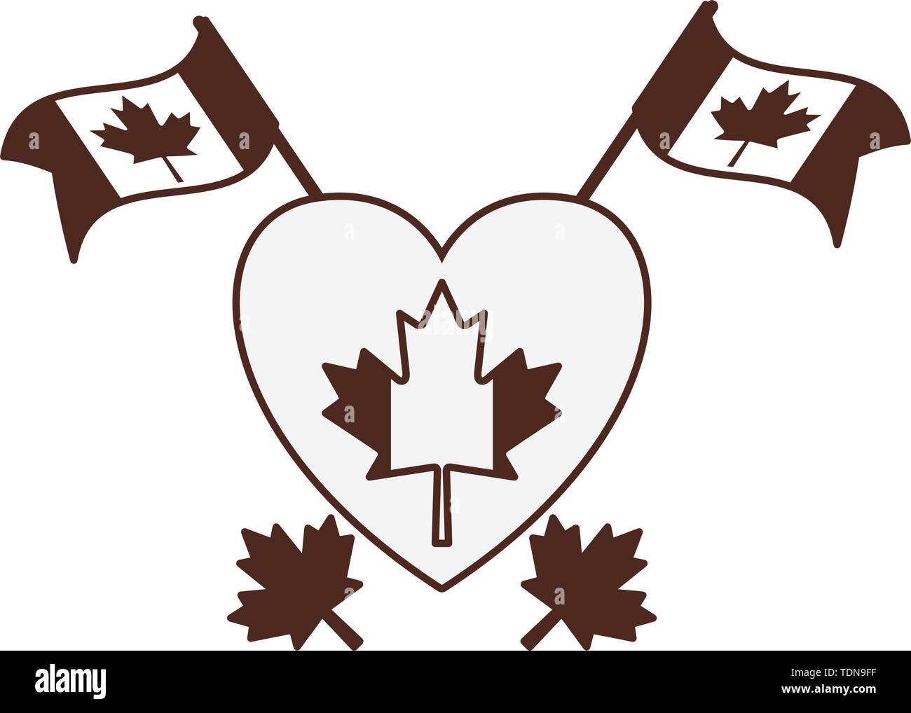 Maple leaf heart and Canada design Stock Vector Image & Art - Alamy