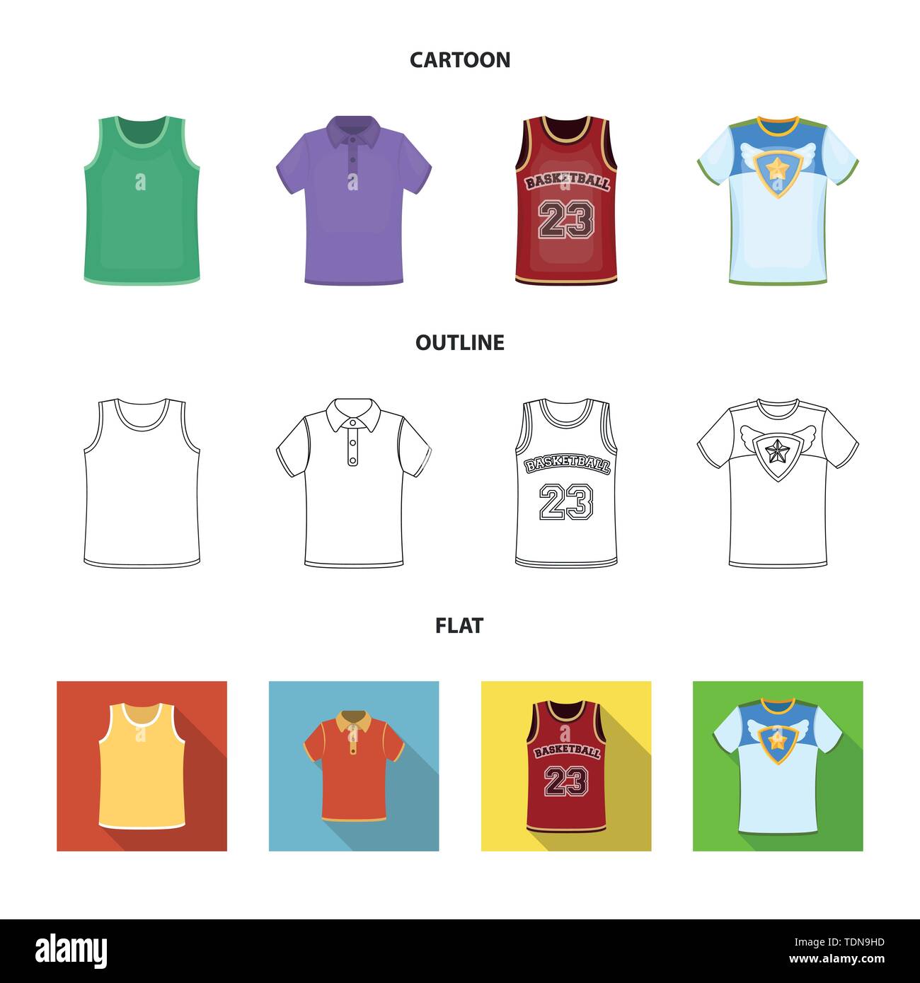 Isolated object of clothes and wear sign. Collection of clothes and ...