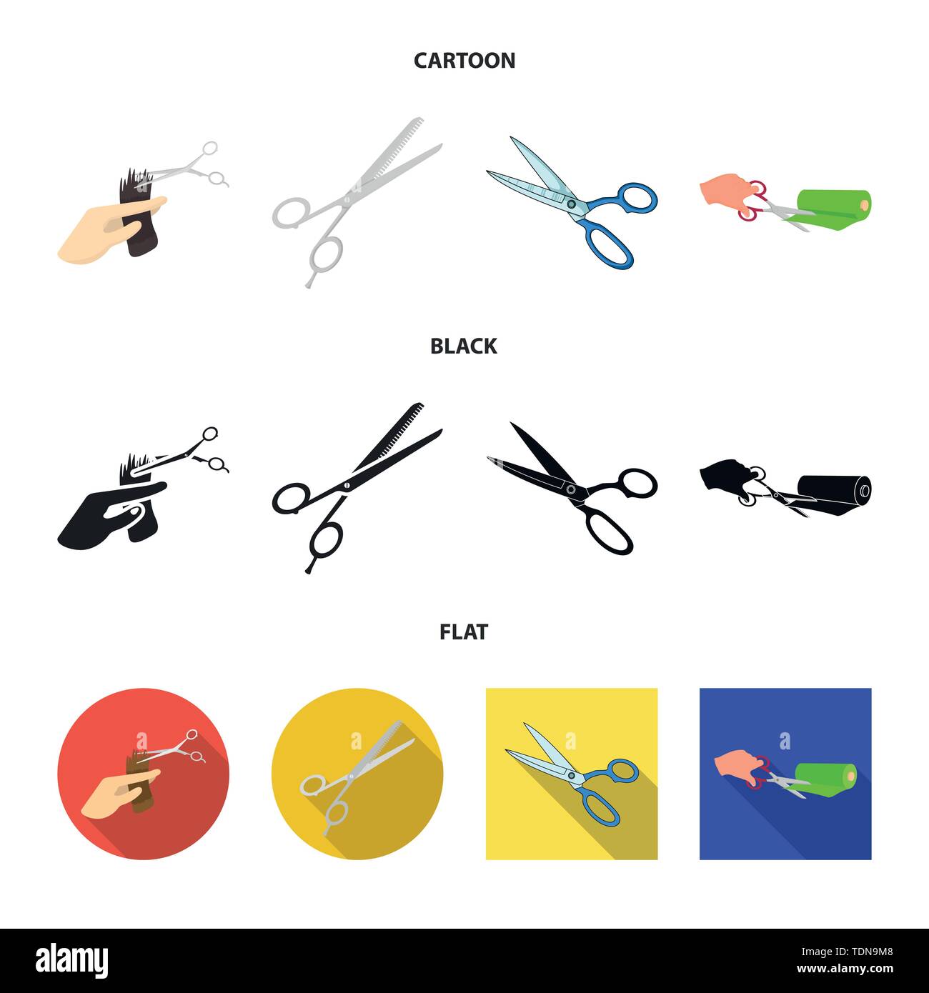 Isolated object of scissor and craft icon. Collection of scissor and ...