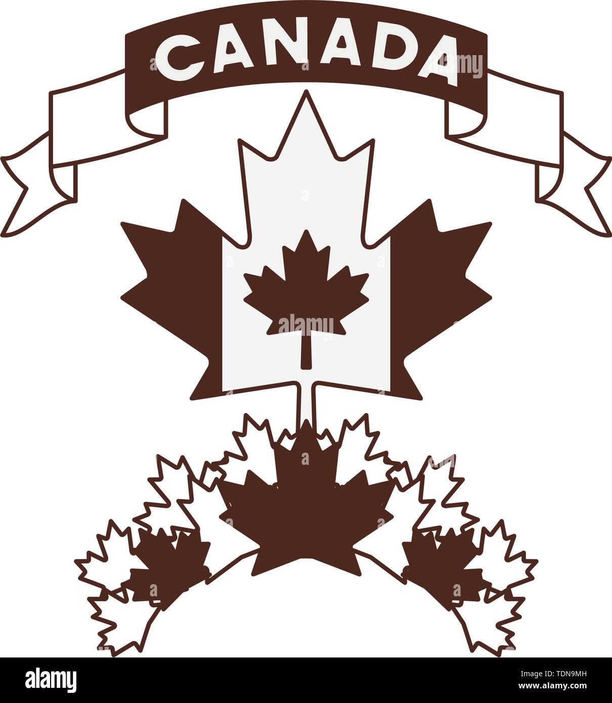 Maple leaf ribbon flag and Canada design Stock Vector Image & Art - Alamy